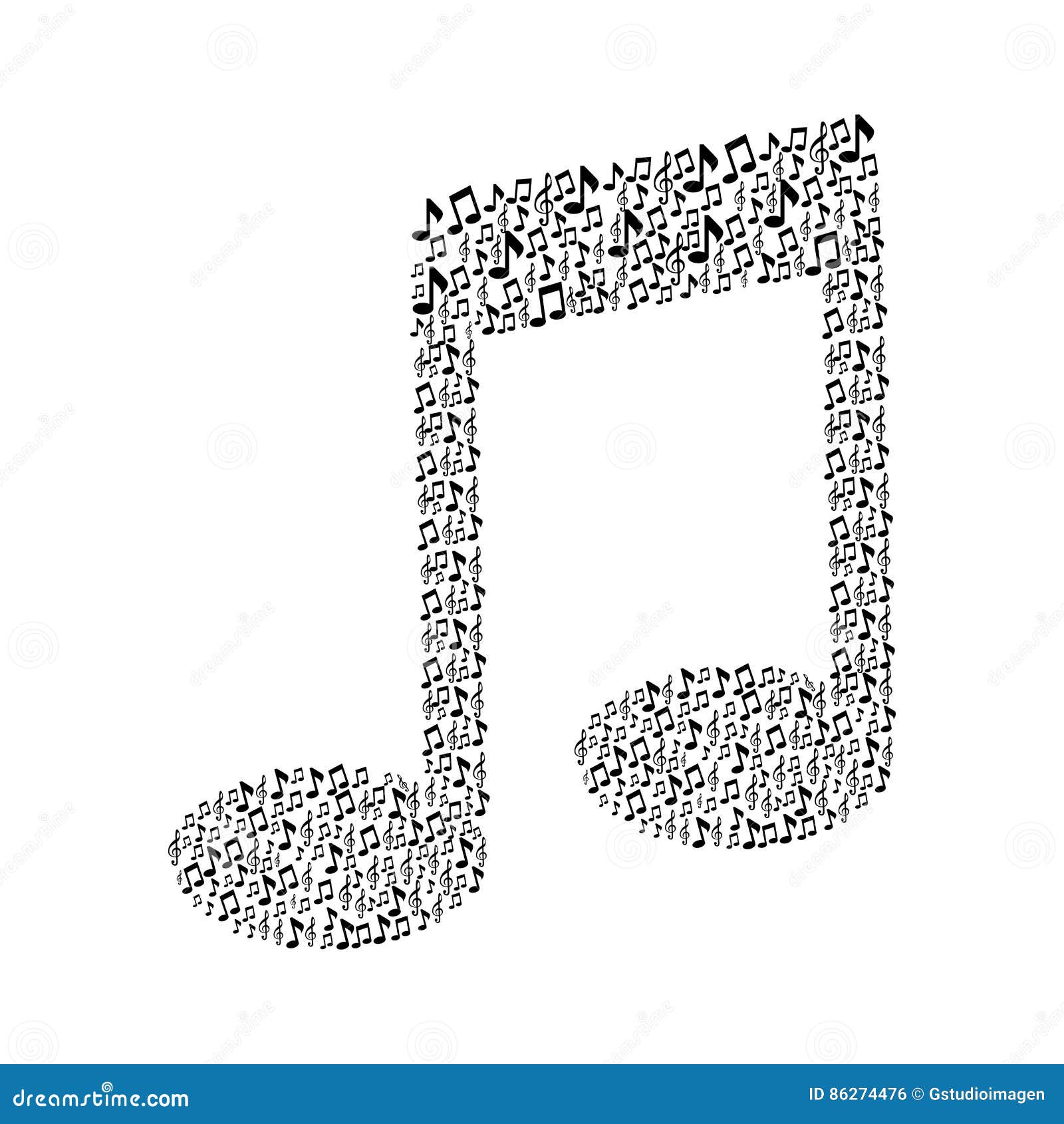 Pattern in Shape Music Sing with Musical Notes Stock Vector ...