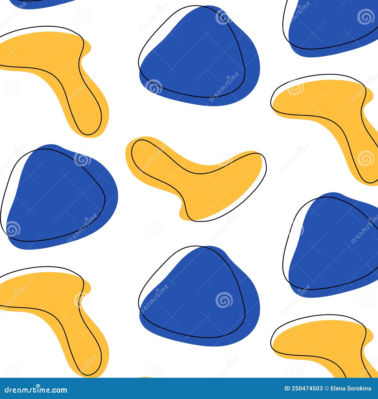 Pattern with Shapes and Doodle Blob Stock Vector - Illustration of ...