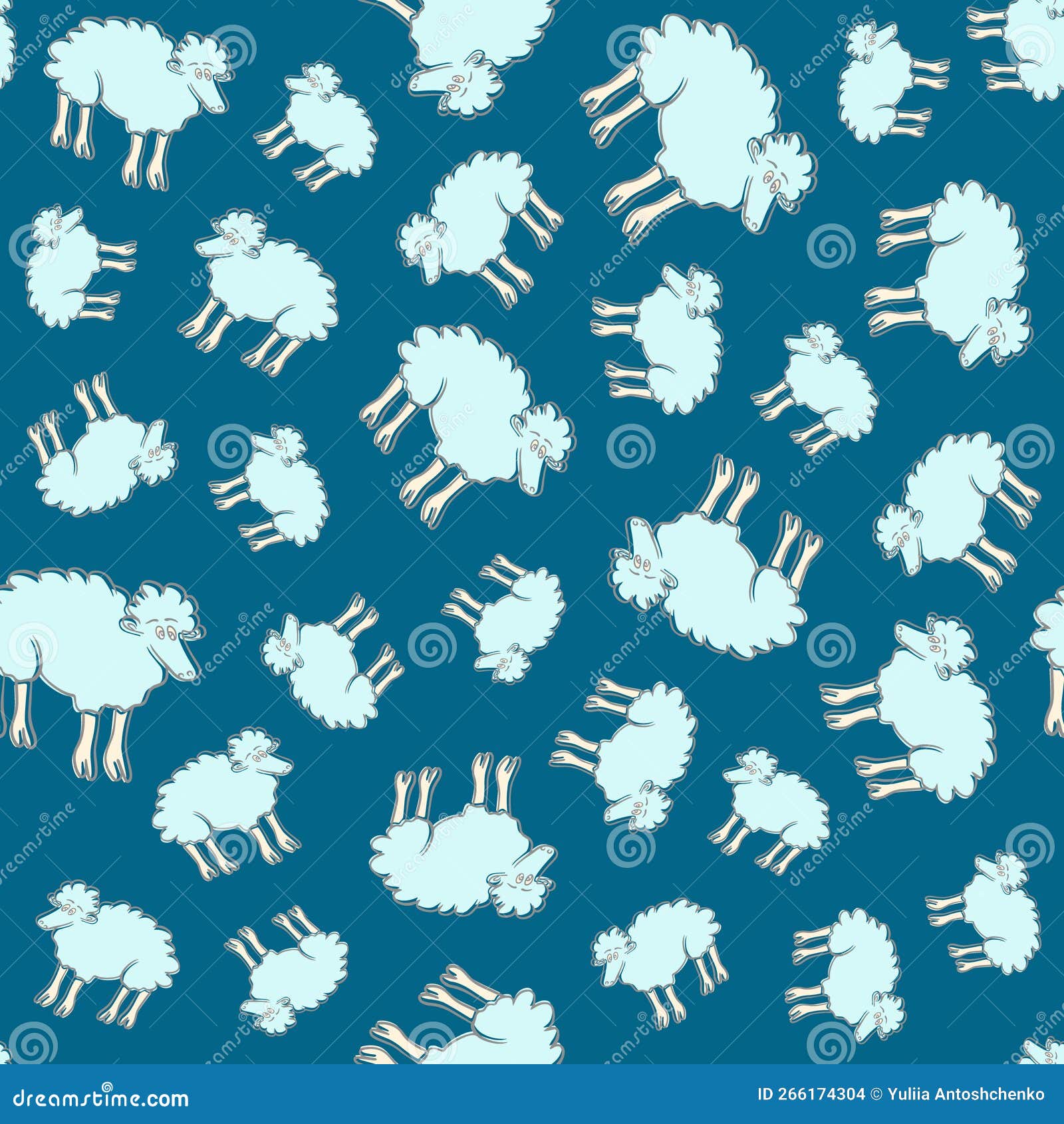 Pattern with sheep. stock vector. Illustration of fabric - 266174304