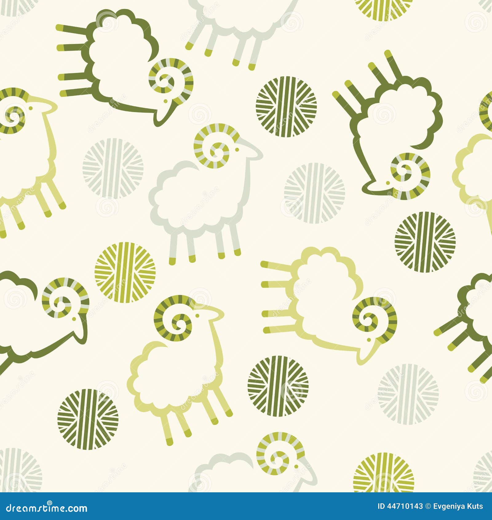 Pattern Sheep Wool Balls Decorative Stock Vector - Illustration of ...