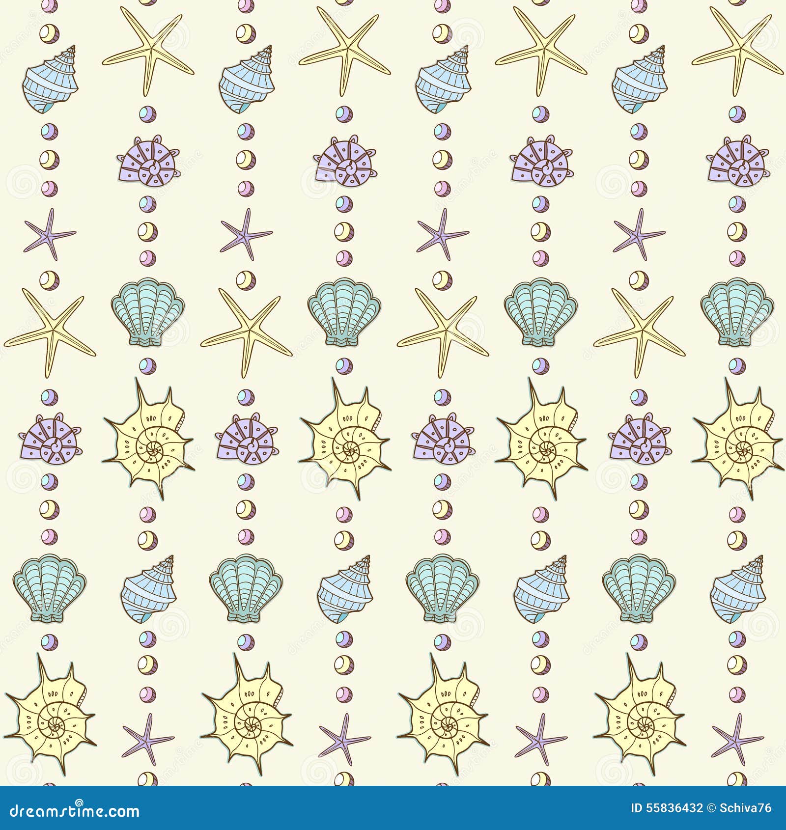 Pattern with shell stock vector. Illustration of drawing - 55836432