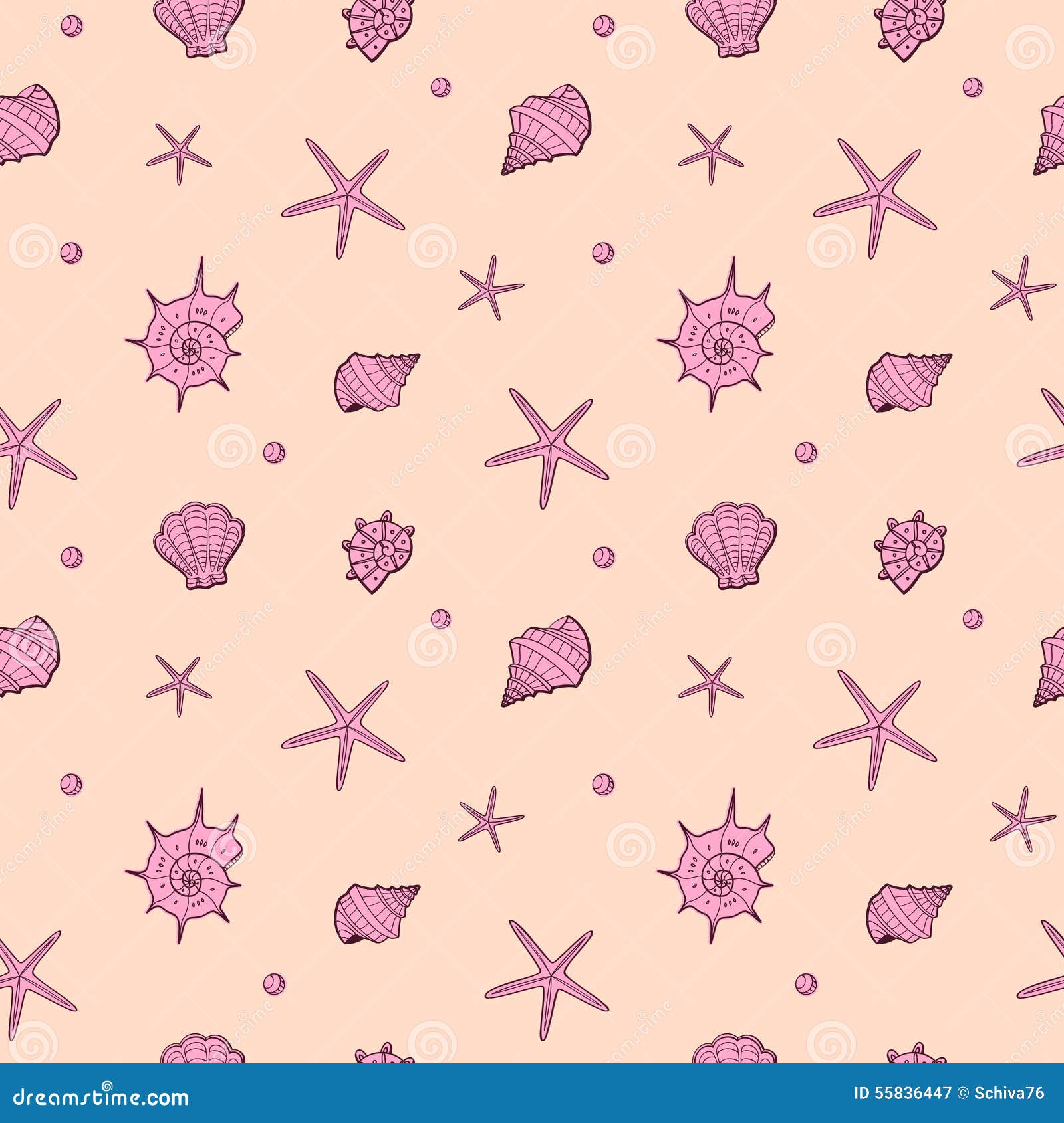 Pattern with shell stock vector. Illustration of aqua - 55836447