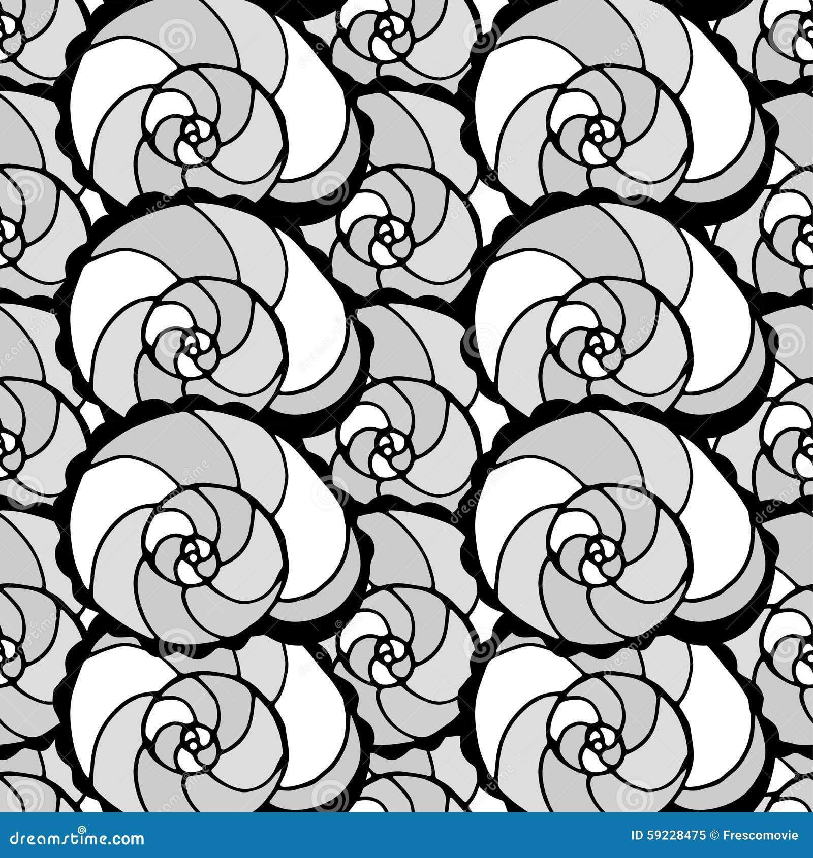 Pattern with shells stock vector. Illustration of gentle - 59228475