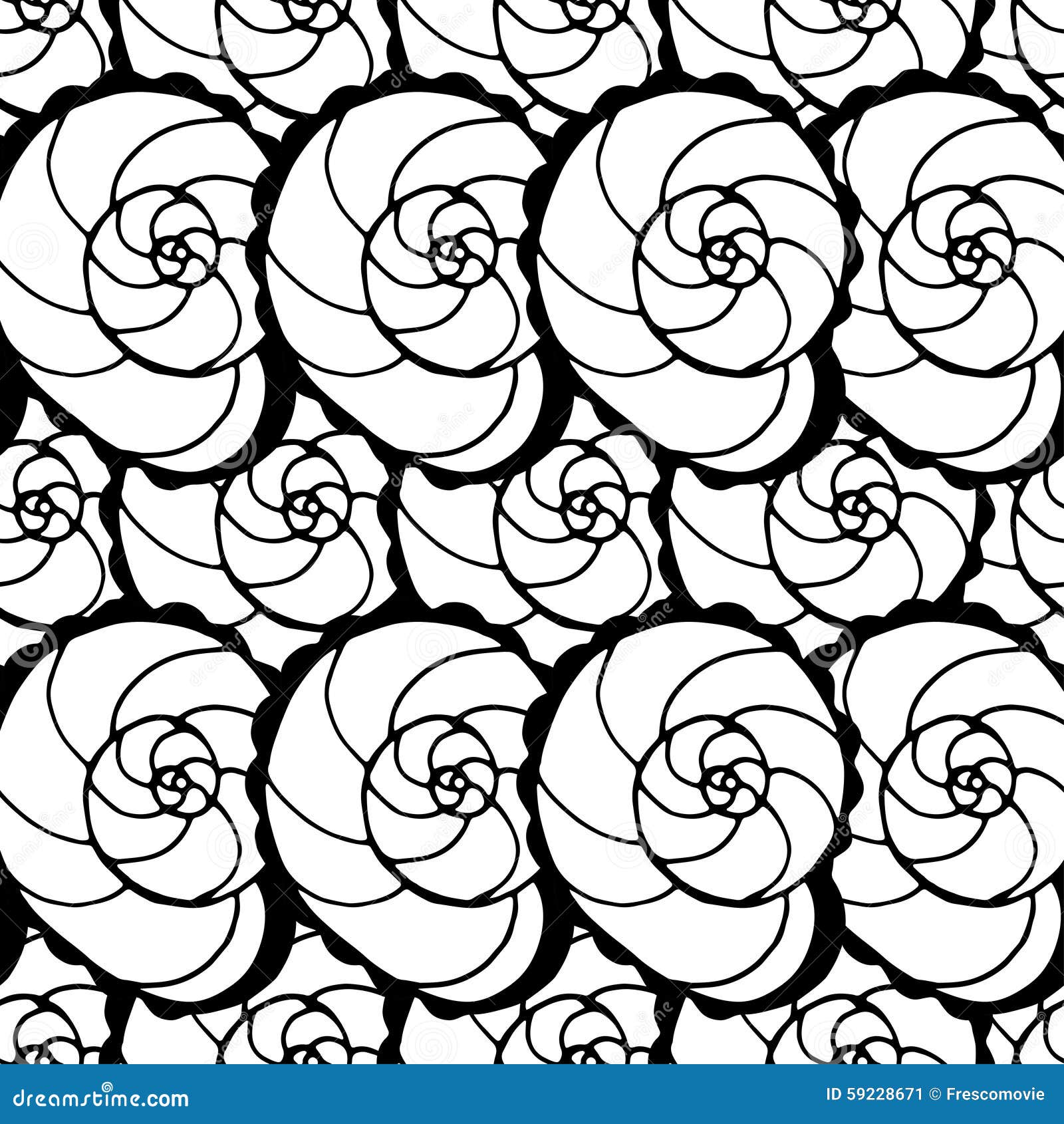 Pattern with shells stock vector. Illustration of background - 59228671