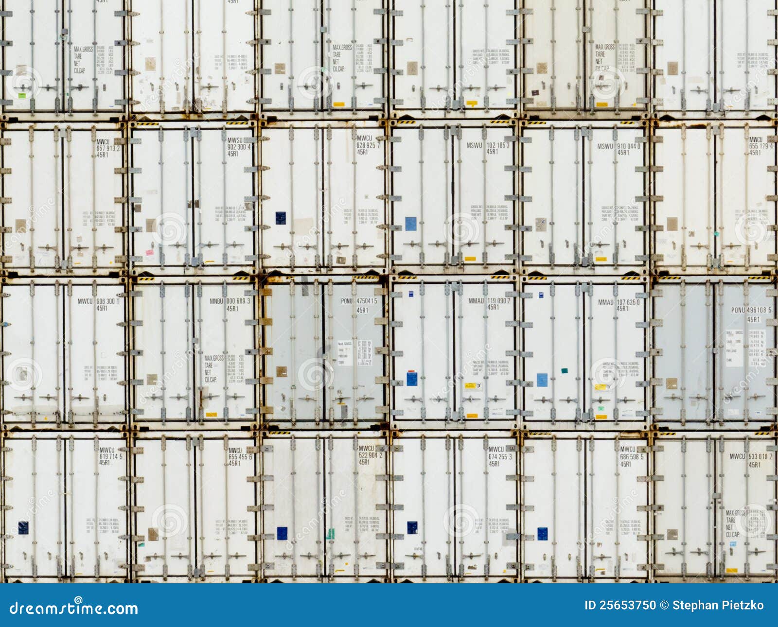 Pattern Of Shipping Container Stack At Depot Stock Photo - Image: 25653750