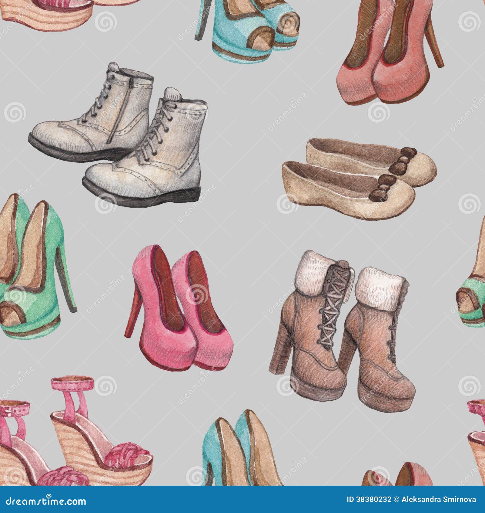 Pattern with Shoes Illustration Stock Illustration - Illustration of ...