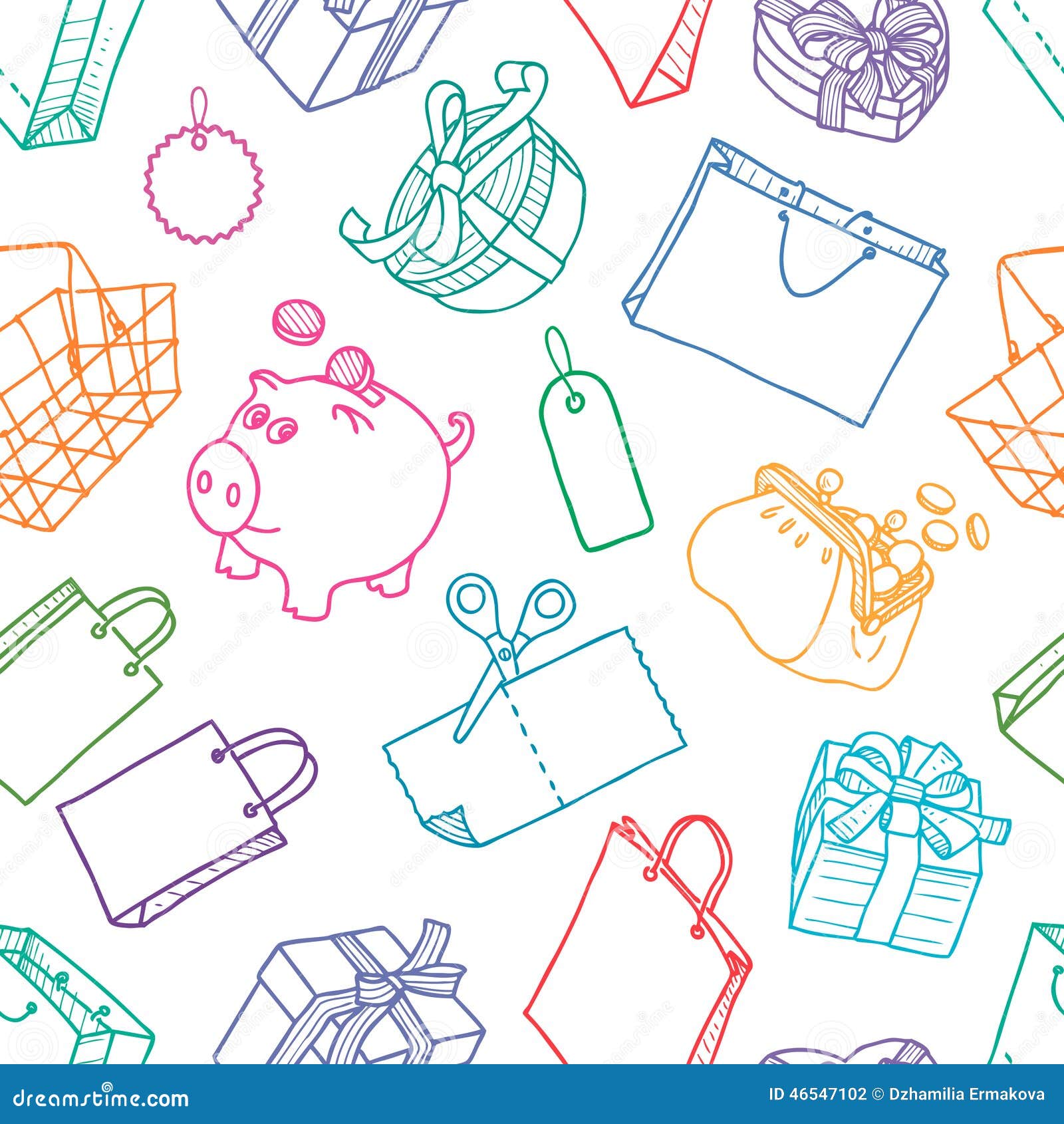 Pattern of shopping stock vector. Illustration of pattern - 46547102