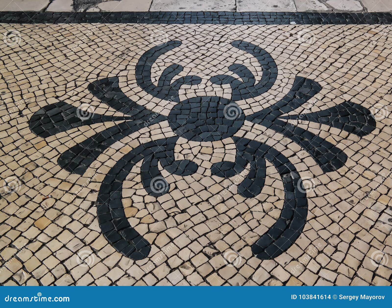 Pattern at Sidewalk on the Streets of Lisbon in Portugal Stock Photo ...
