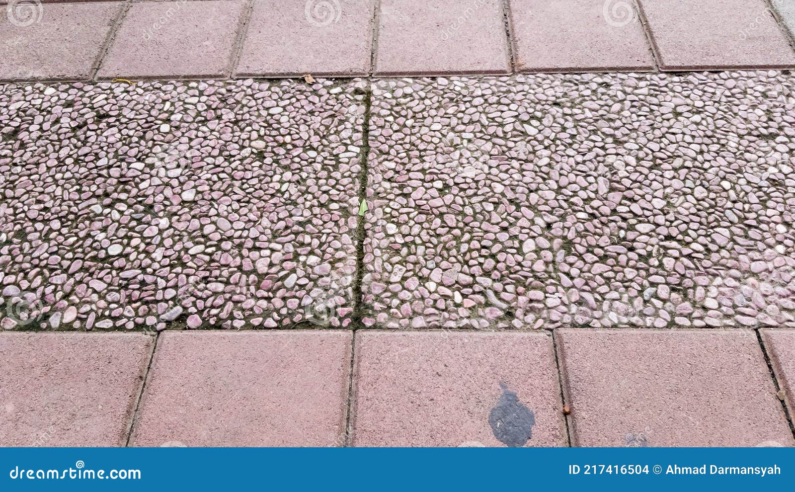 Pattern of Sidewalks with Tiled Bricks and Small Pebble Stones Stock ...