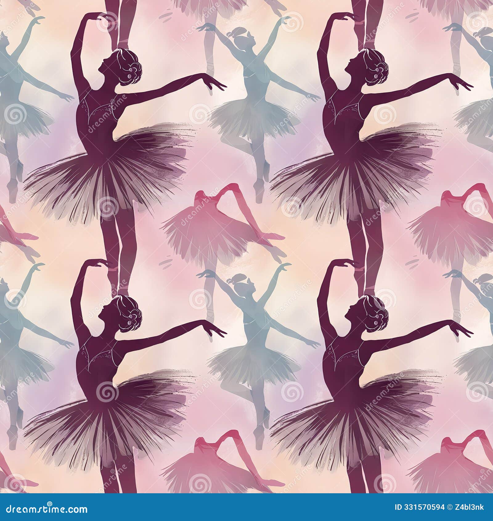 A Pattern of Silhouette of Ballerina with Ballet Dance Stock ...
