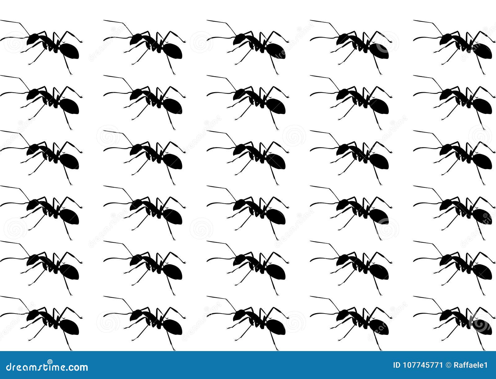 Pattern of Silhouette Black Ant Stock Vector - Illustration of aviable ...