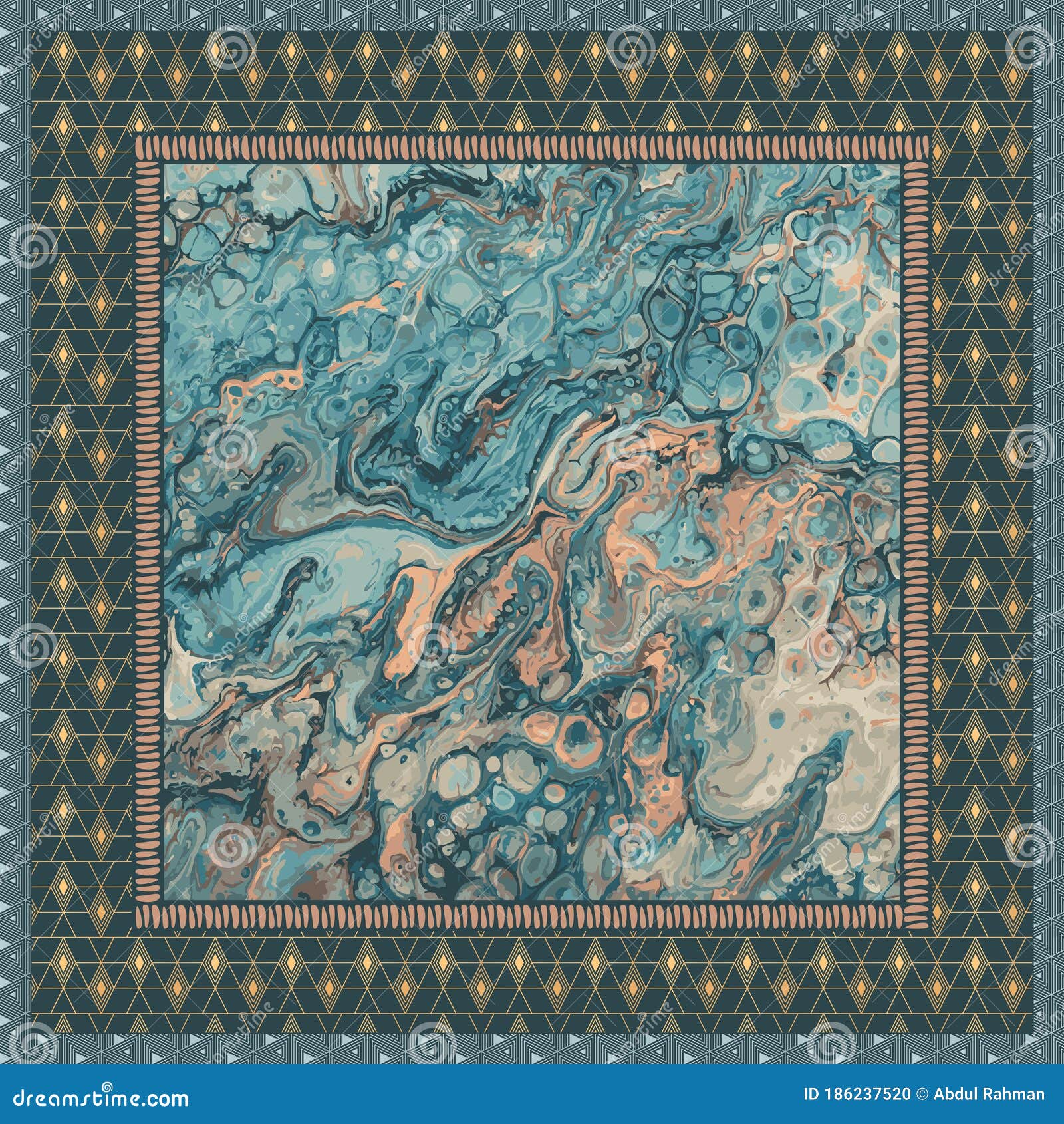 Pattern Silk Scarf Design with Abstract Art Stock Vector - Illustration ...