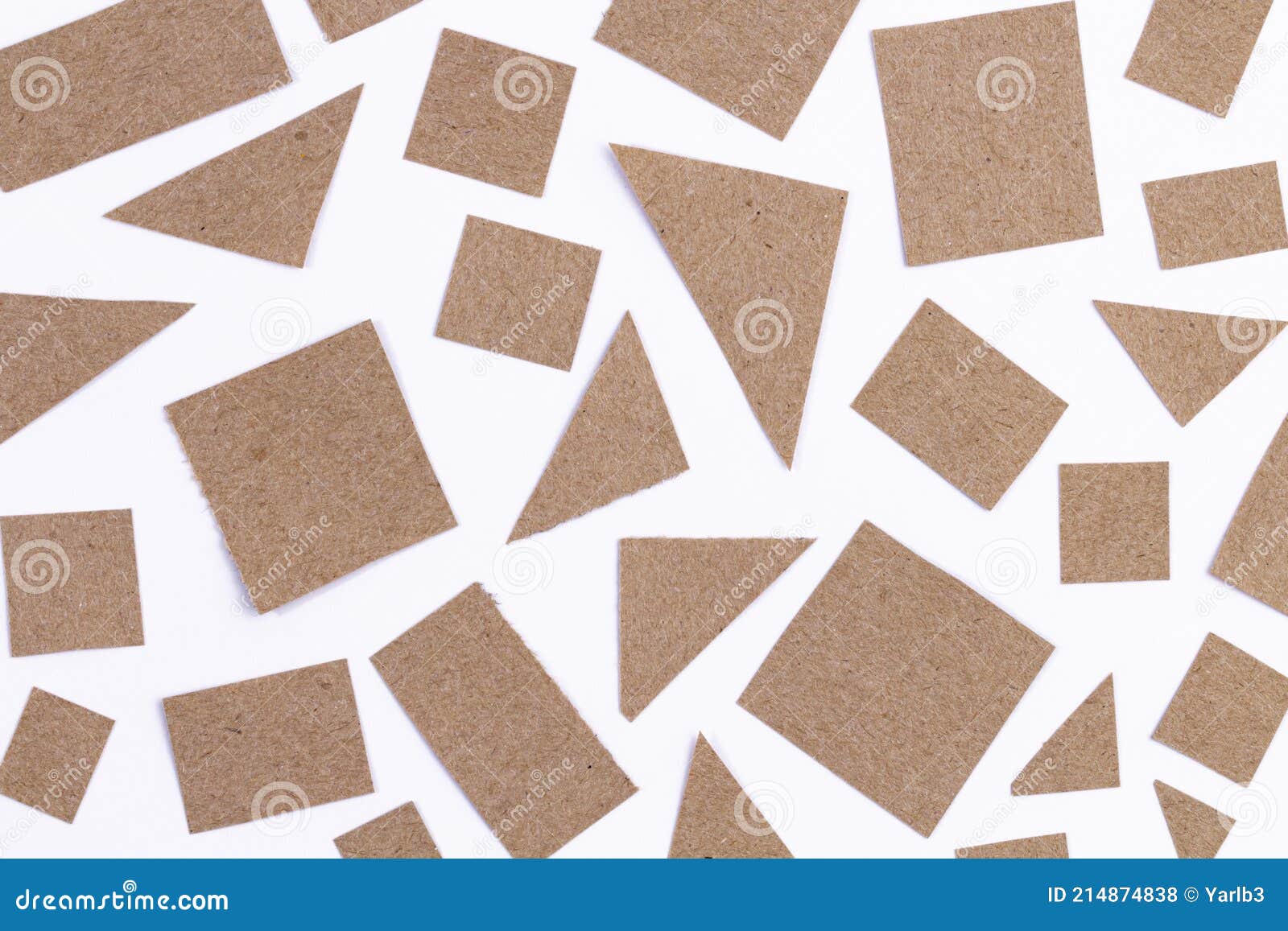 Pattern of Simple Craft Paper Shapes Isolated on White Stock Photo ...