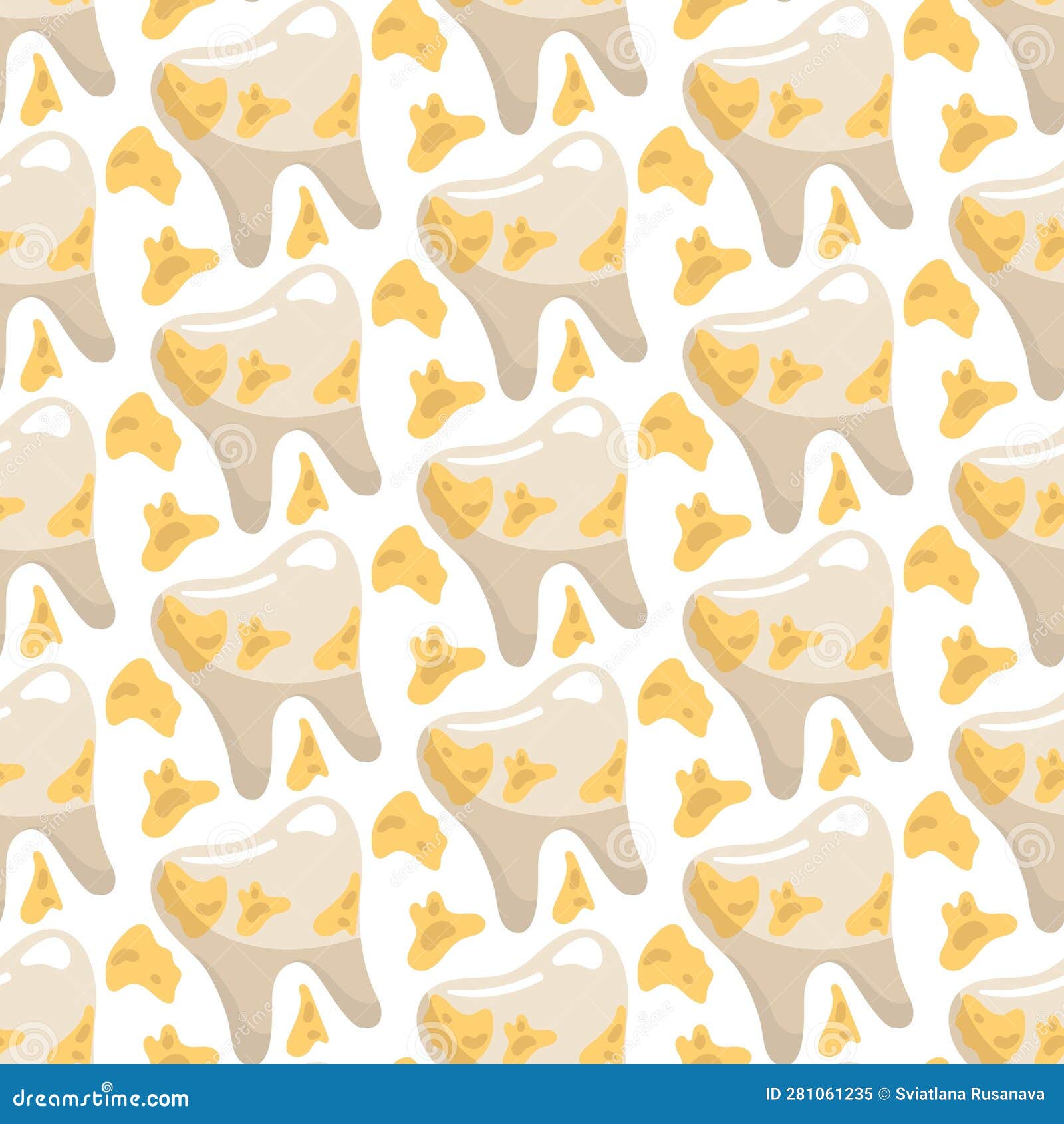 A Pattern of Simple Teeth with a Touch. Dental Treatment. the Theme is ...