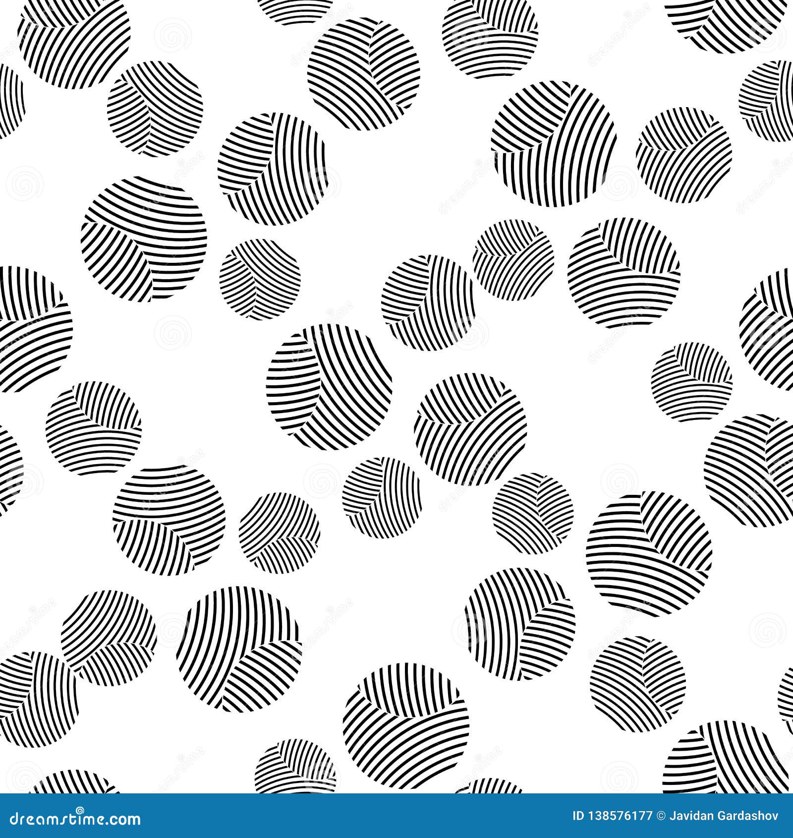 The Pattern of a Single Color Crossed Circles.Circles of Parallel Lines ...