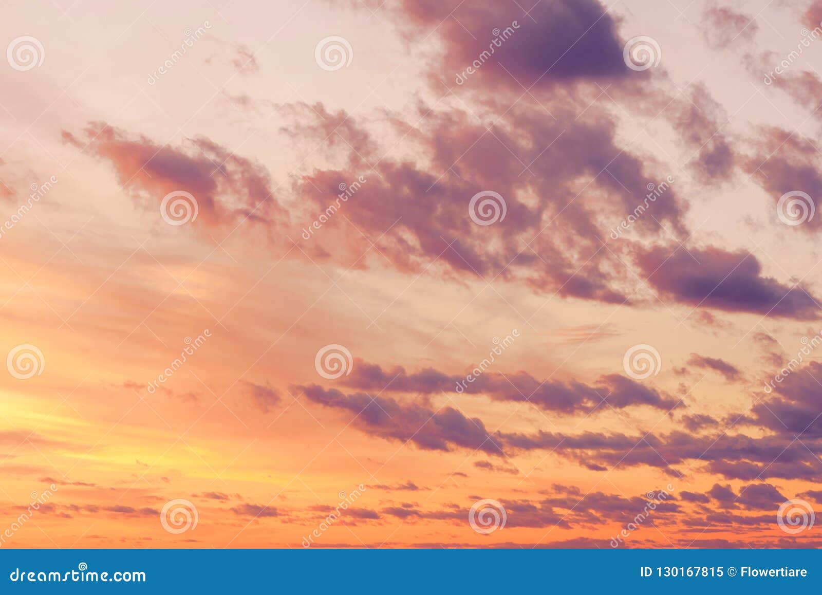 Sky in the Light Pastel Colored of Sunset Clouds Cloud on the Sunset ...