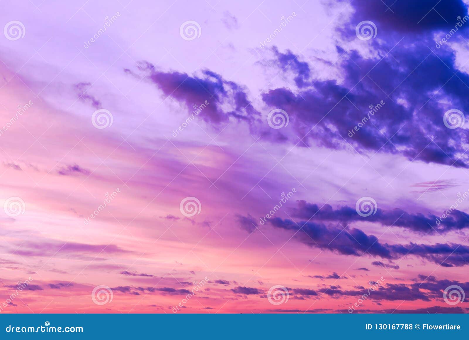 Sky in the Light Pink Pastel Colored of Sunset Clouds Cloud on the ...