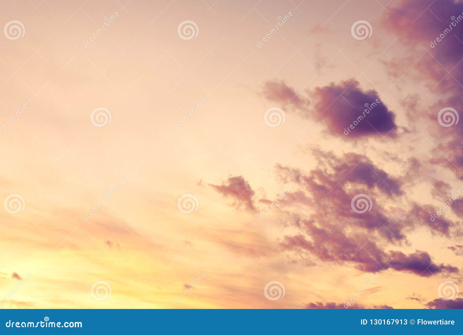 Sky in the Light Pink Pastel Colored of Sunset Clouds Cloud on the ...