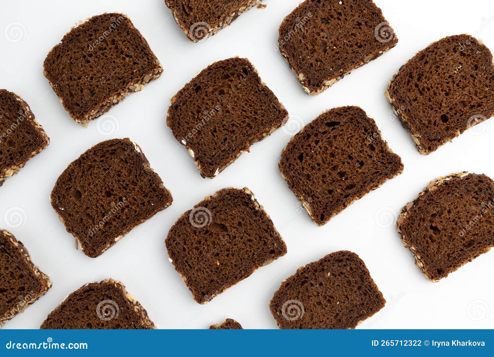 Pattern with Slices of Bread, Top View Stock Photo - Image of healthy ...
