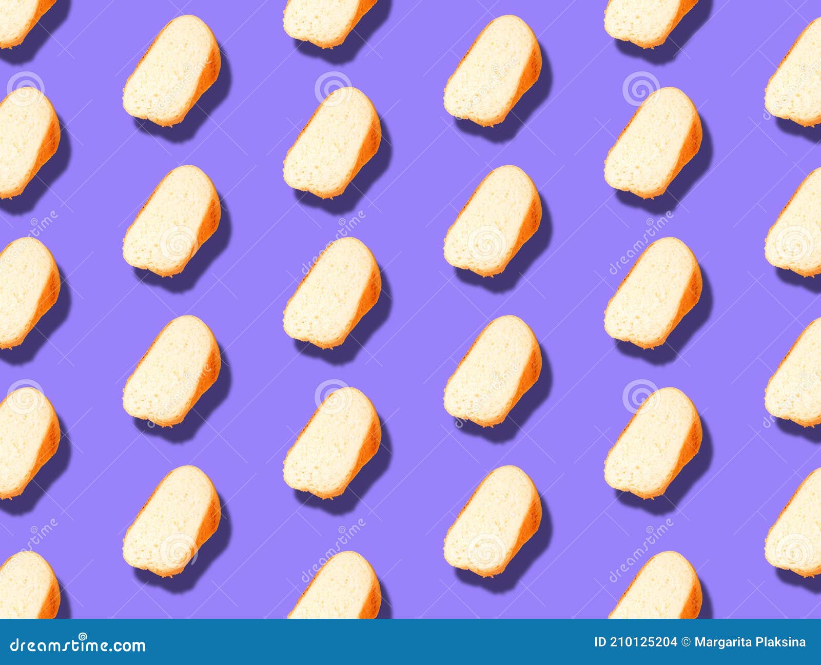 Pattern with Slices of Sliced White Bread with a Shadow. the Levitation ...