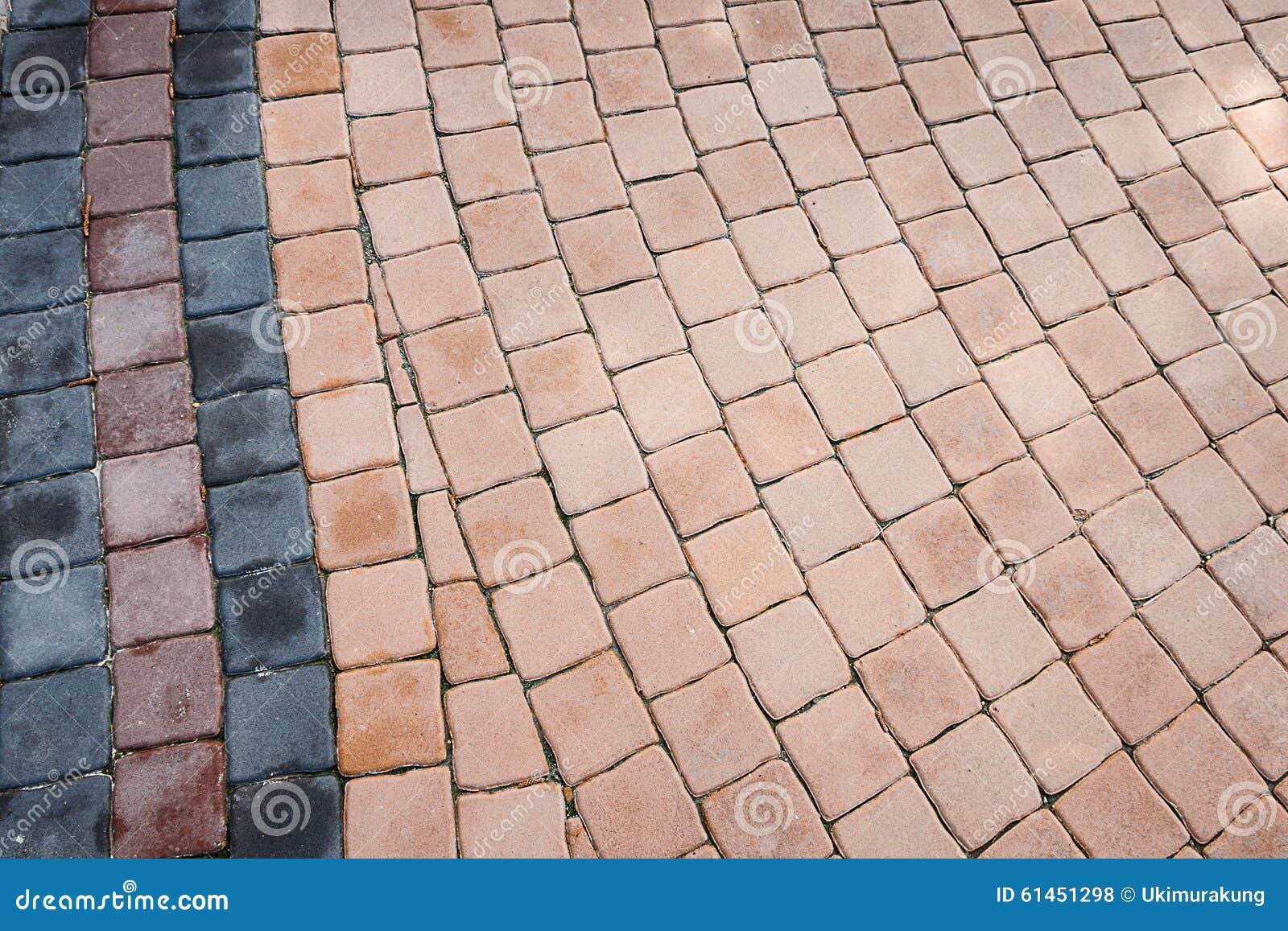Pattern of Small Brick Block Walkway in the Garden Stock Photo - Image ...