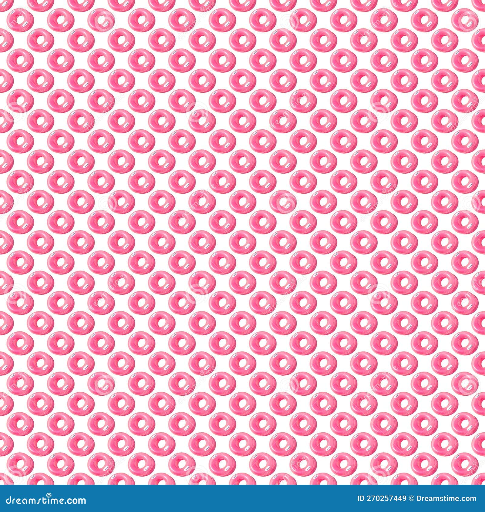 Pattern of Bright Pink Inflatable Rubber Circles on a Pale Pink ...