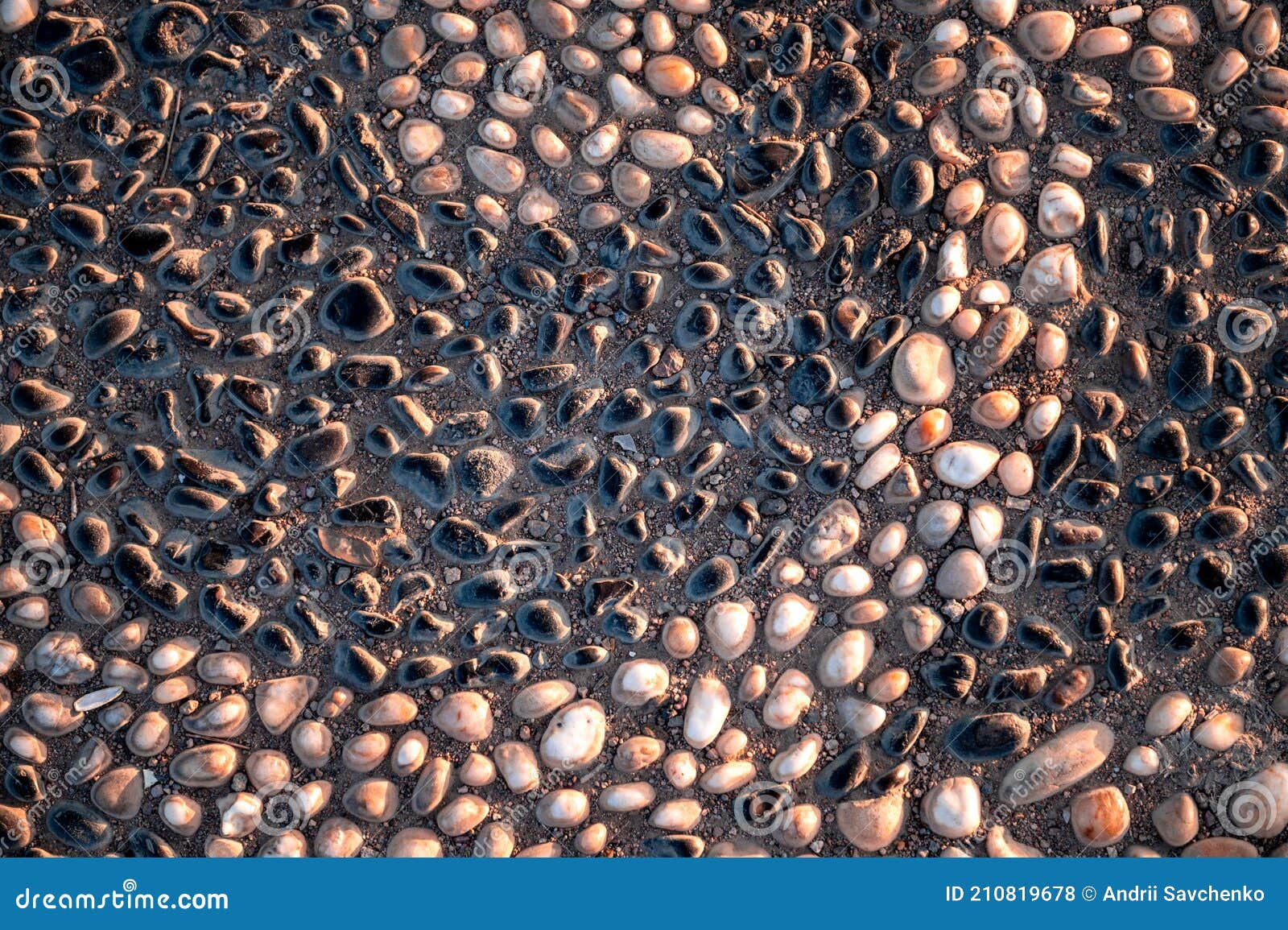 Pattern of Small Pebbles on a Pedestrian Road. Passage Stone Small ...