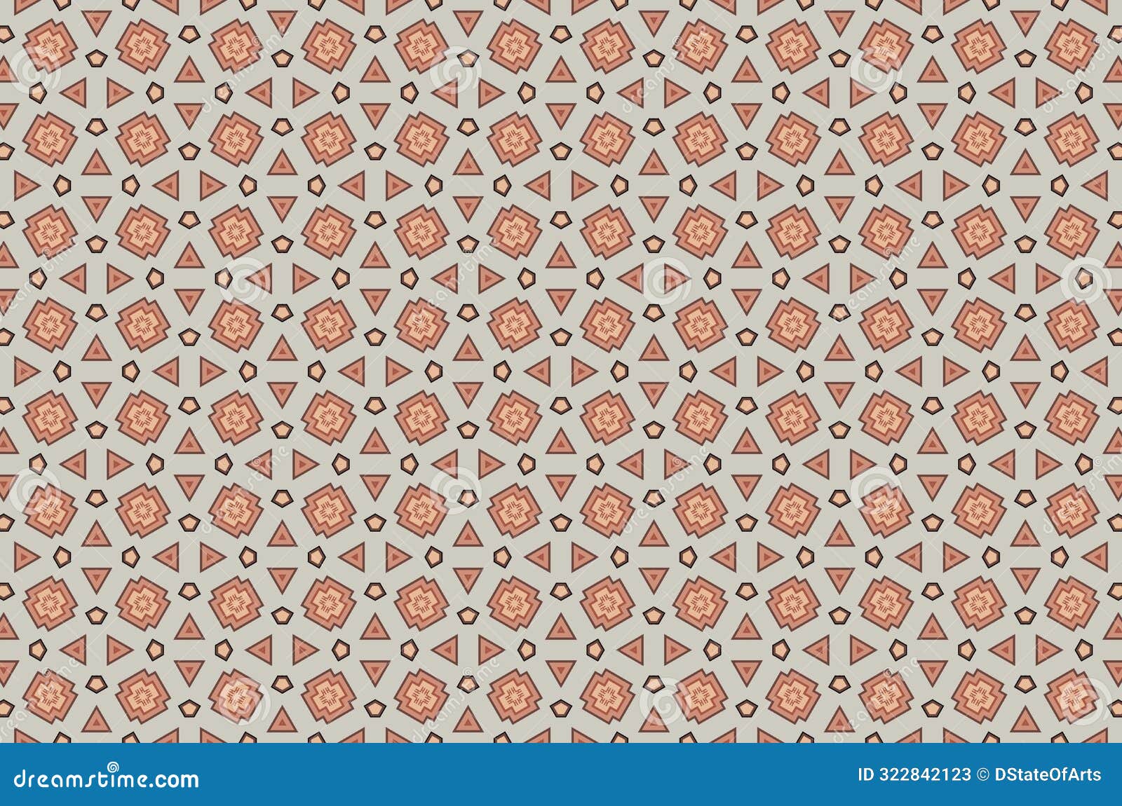 A Pattern of Small Triangles and Squares in a Tan and Orange Color ...