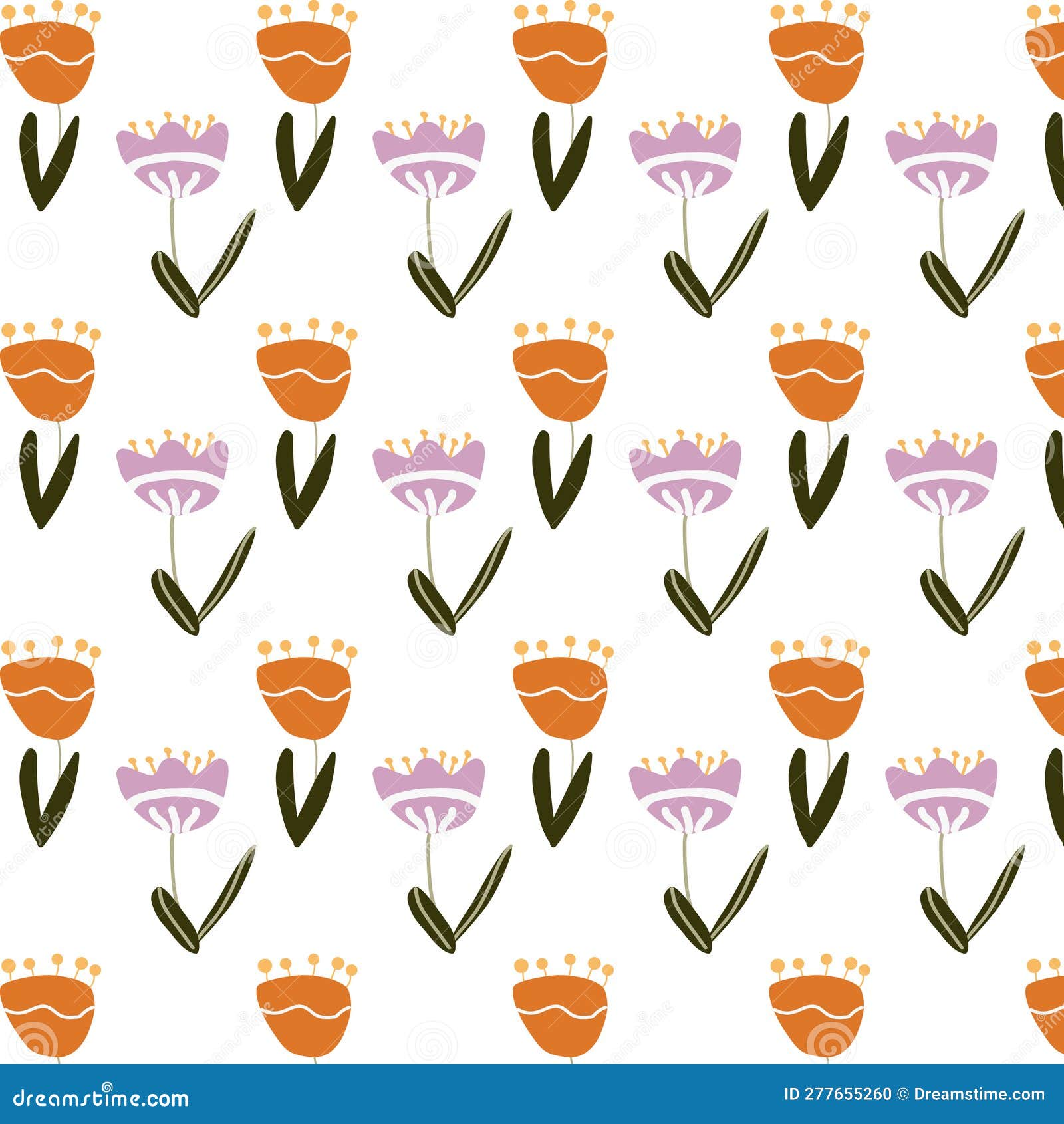 Pattern of Small Wildflowers of Stylized Bells Stock Illustration ...