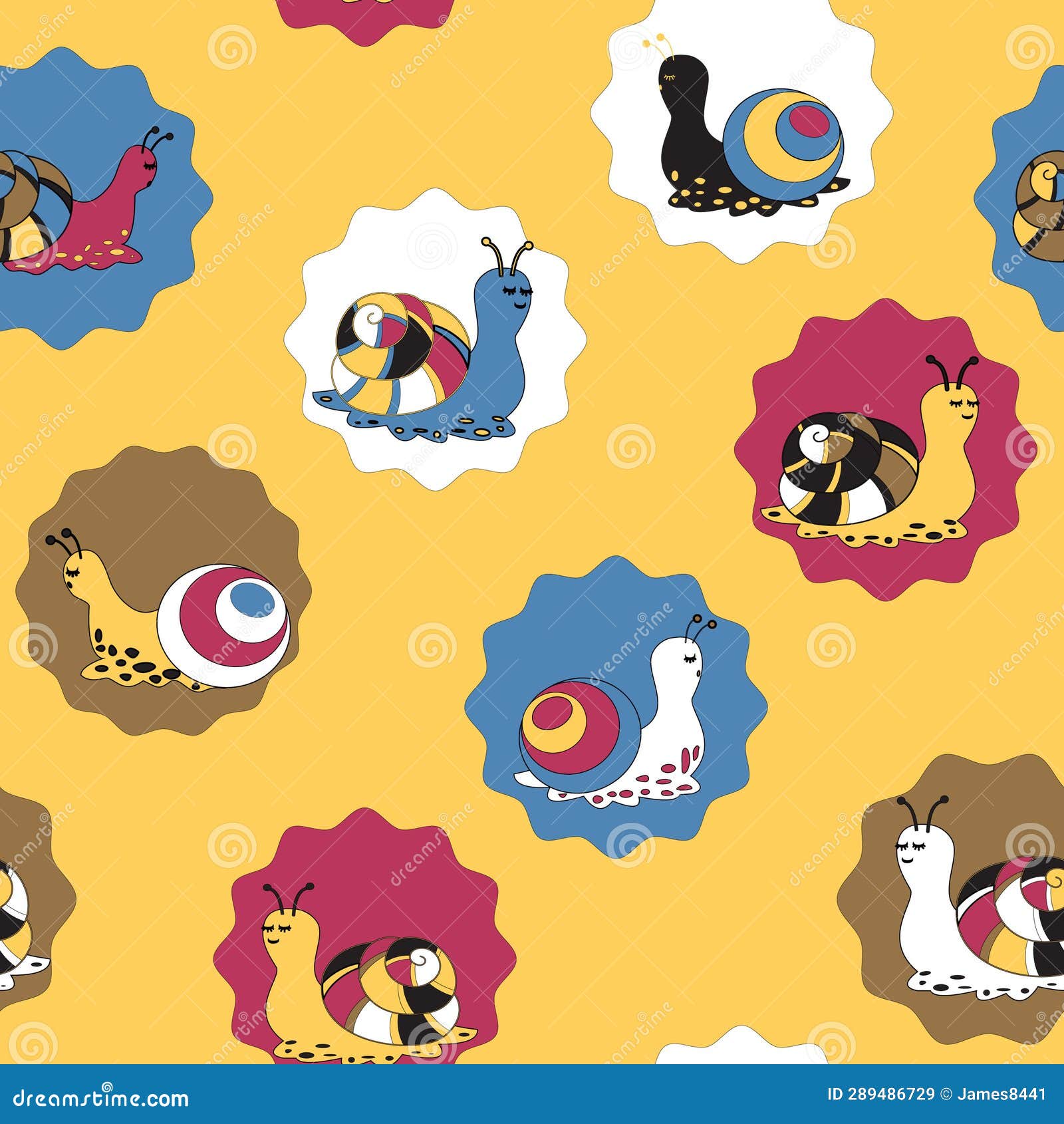 Pattern of snails stock vector. Illustration of funny - 289486729