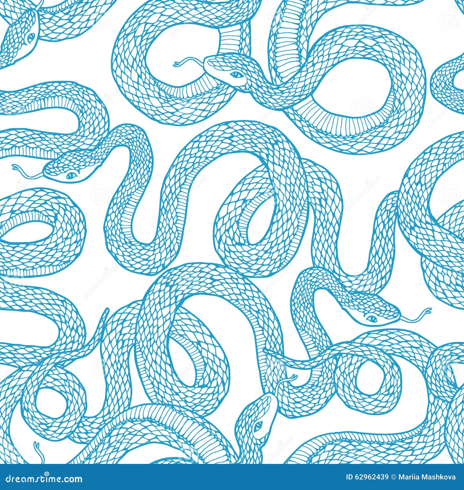 Pattern with snakes. stock vector. Illustration of constrictor - 62962439