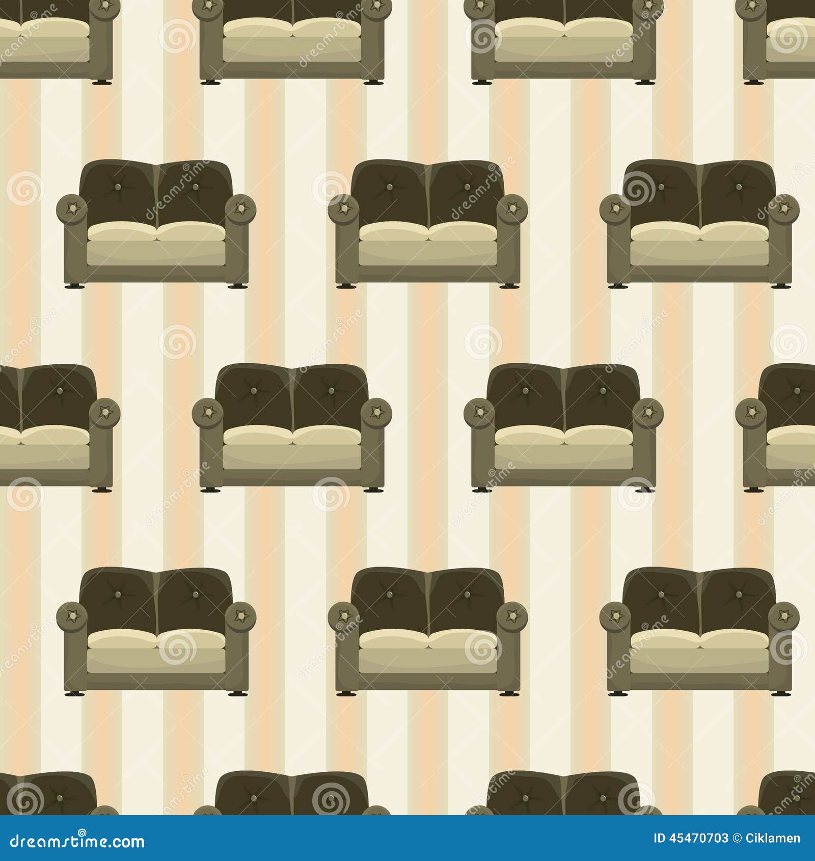 Pattern with sofas stock vector. Illustration of collection - 45470703