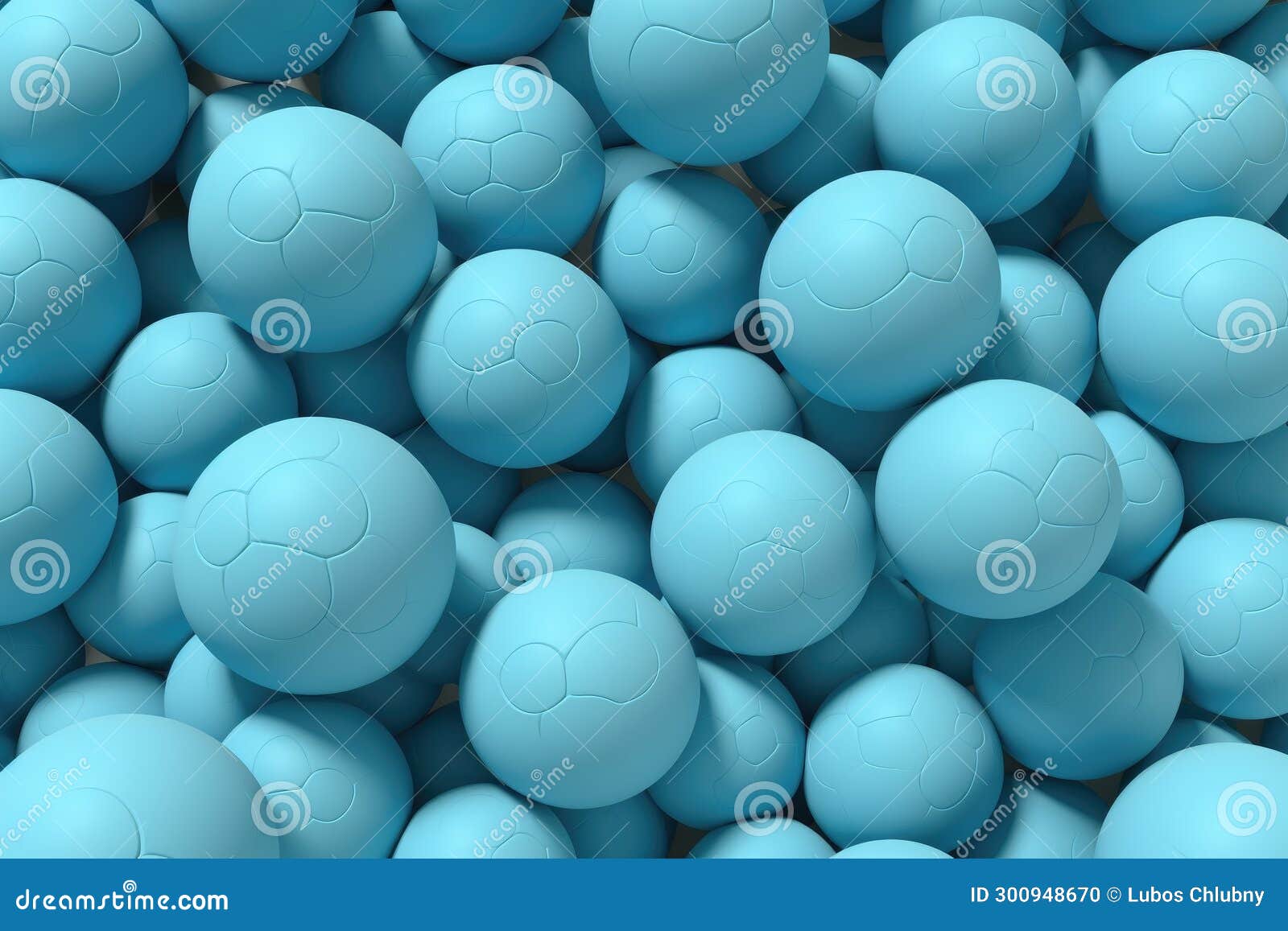 Pattern of Spheres Light Blue. Minimalistic 3d Sphere Stock ...
