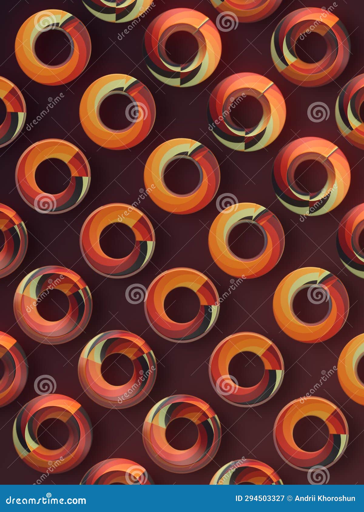 Pattern of Spinning Colorful Loading Indicators. Geometric Background ...