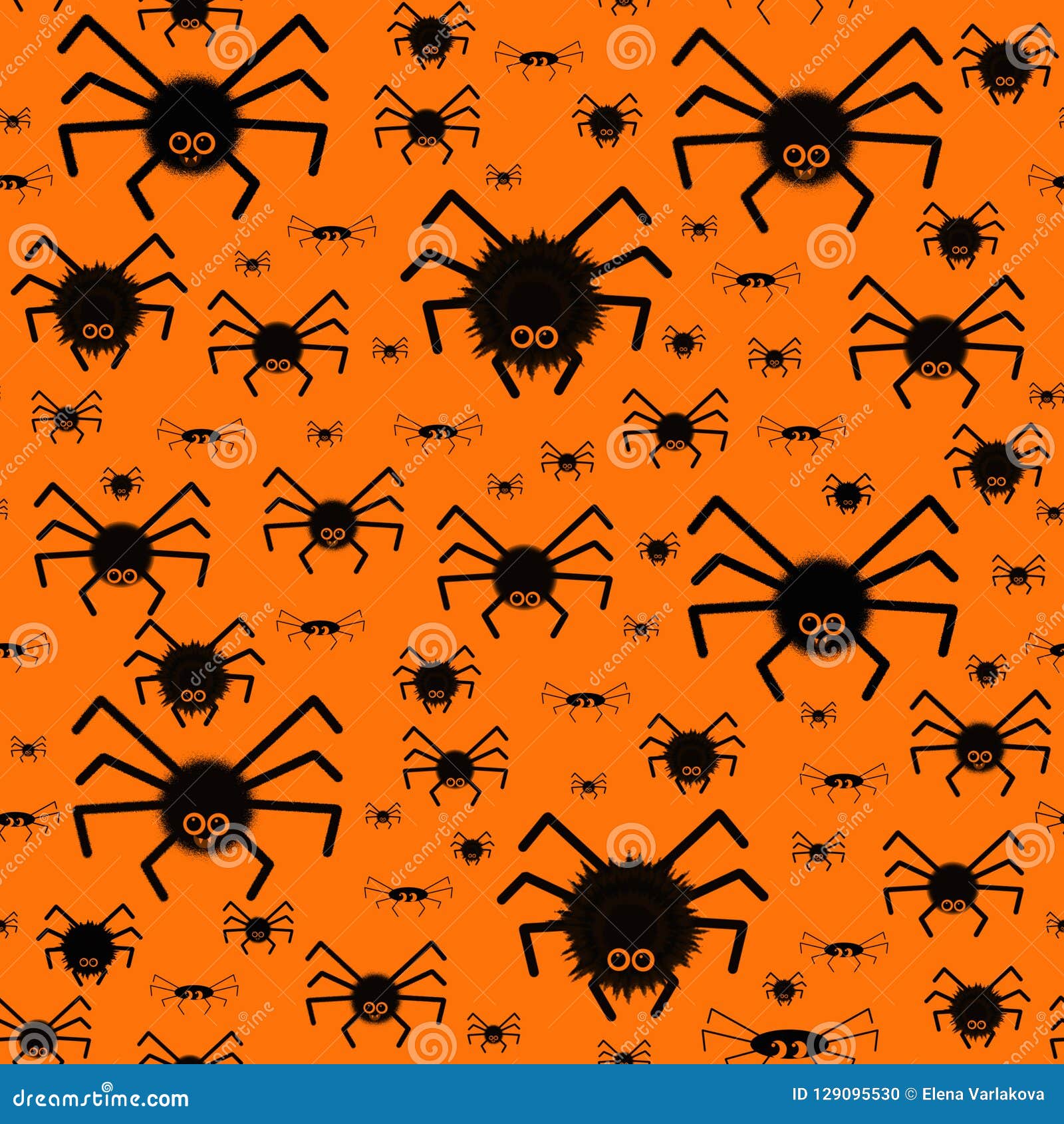 Pattern with Spooky Spiders. Stock Illustration - Illustration of ...