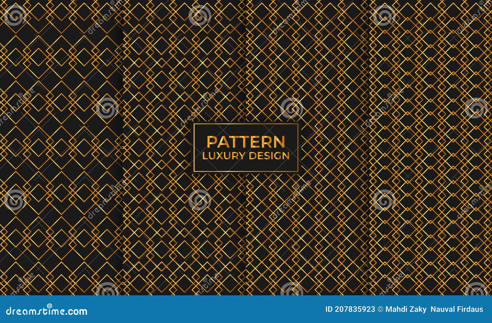 Pattern Square Gold Design Set Stock Vector - Illustration of decor ...