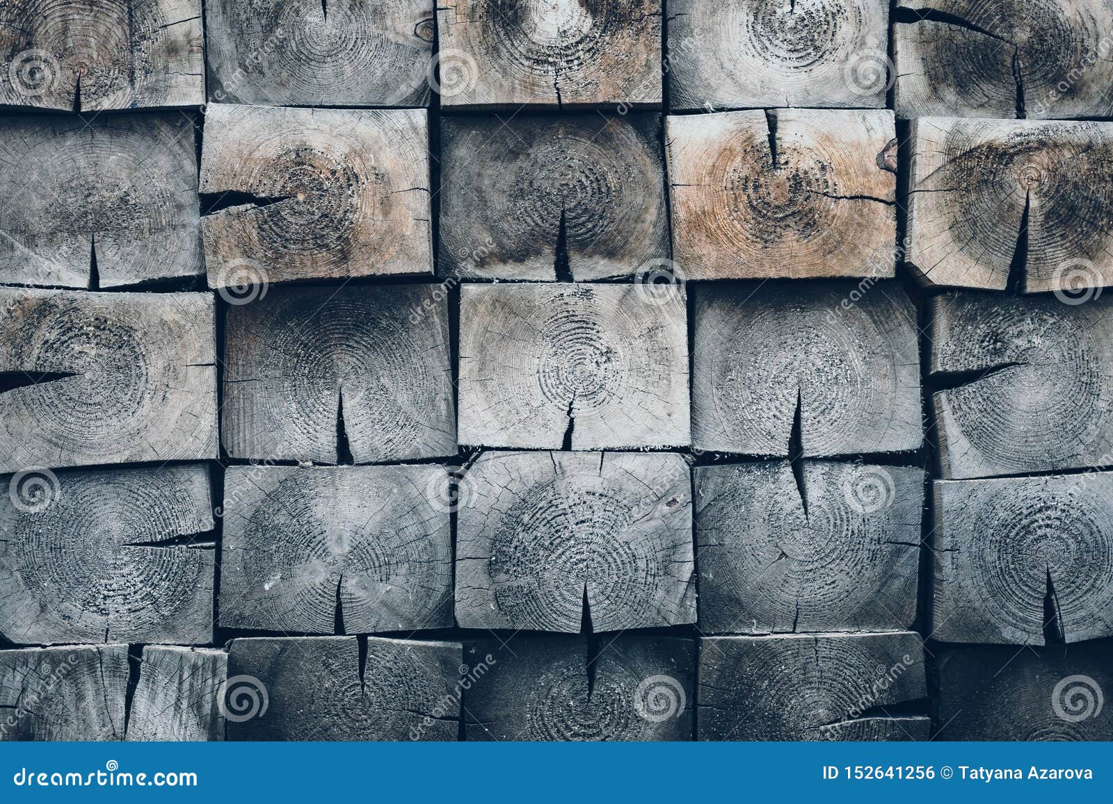 Pattern with Square Planks. Grunge Gray Wooden Background. Close-up of ...