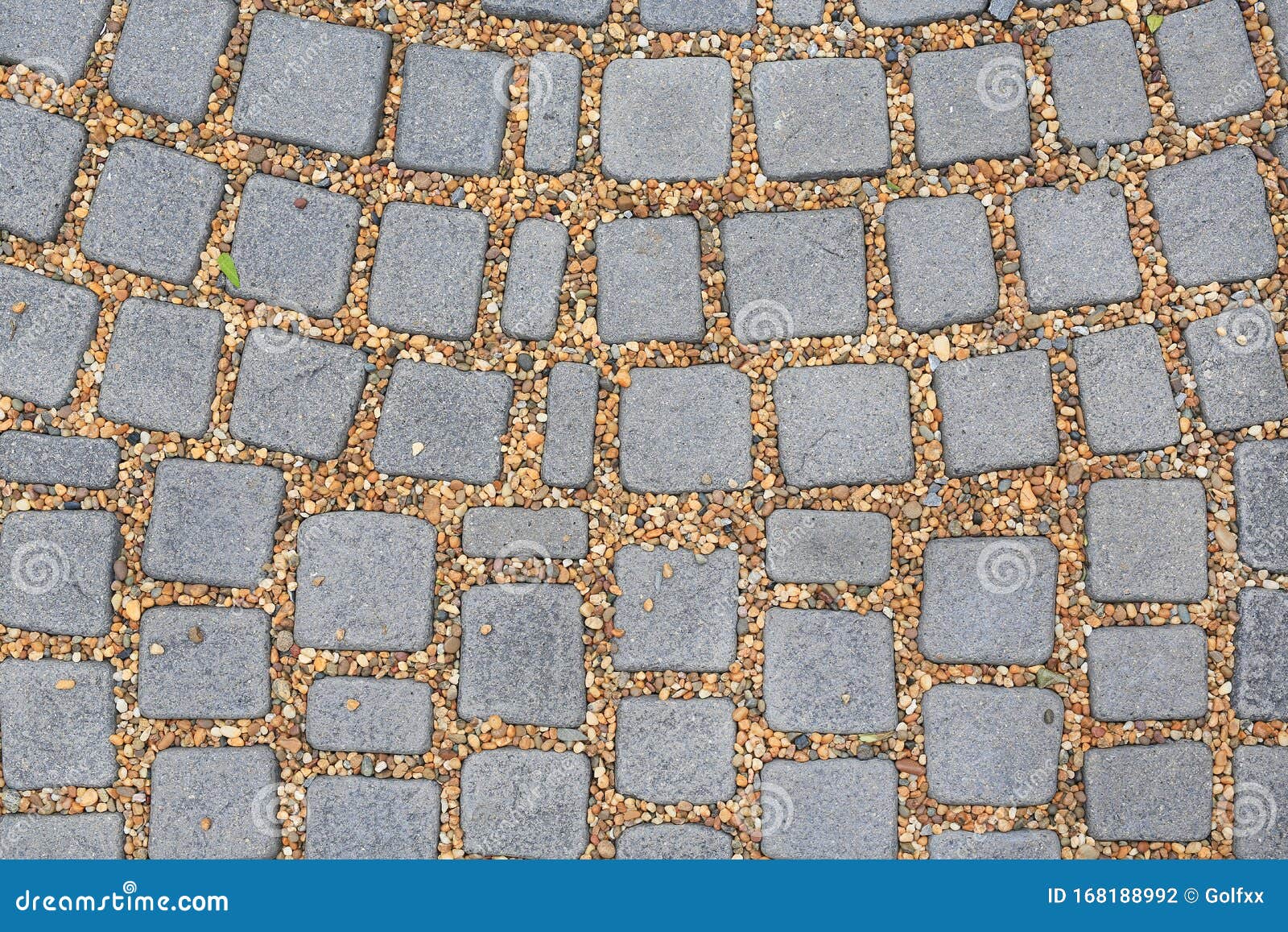 Pattern Square Stone Pavement with Gravel Background. Walking Path ...