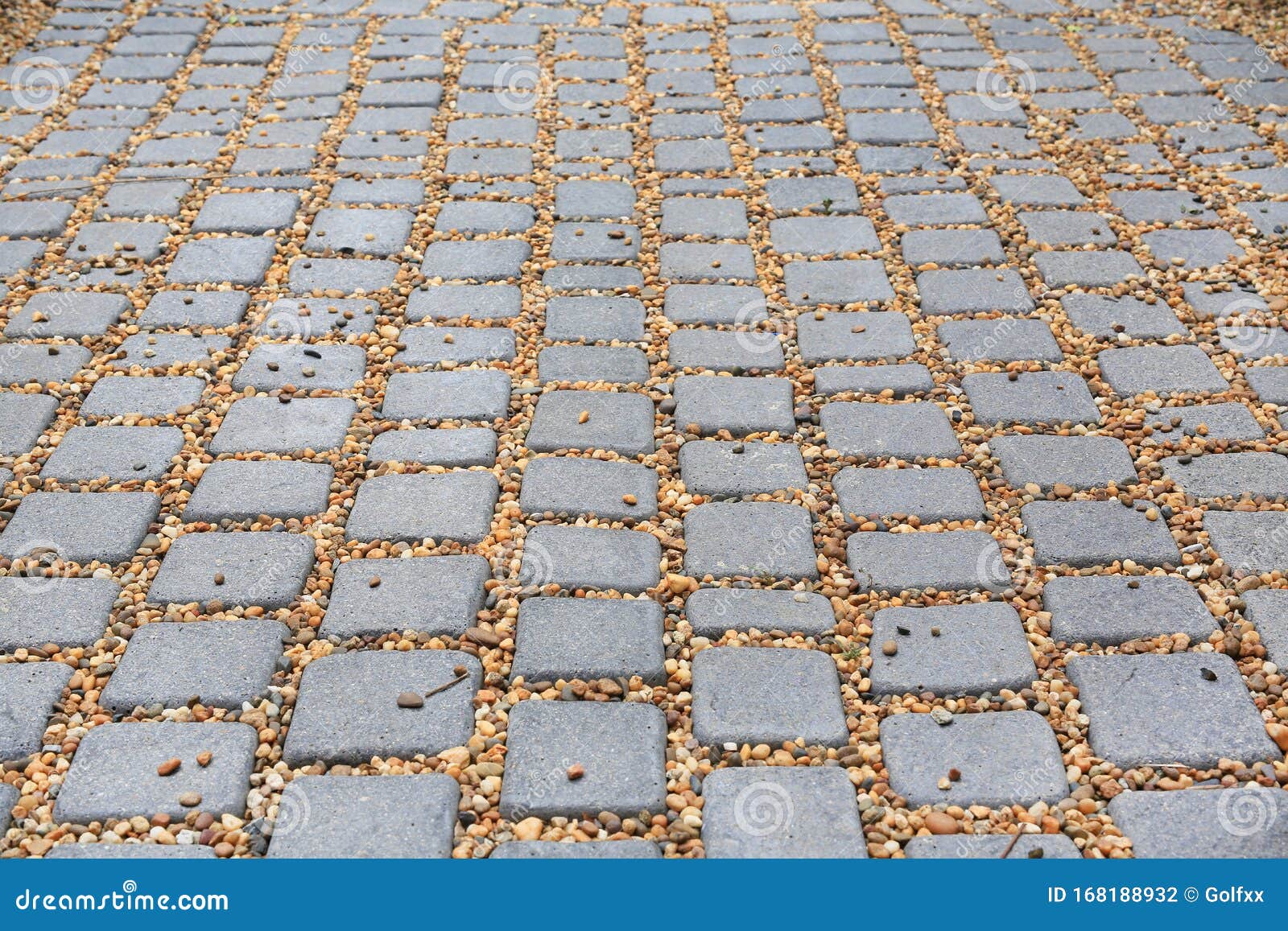 Pattern Square Stone Pavement with Gravel Background. Walking Path ...