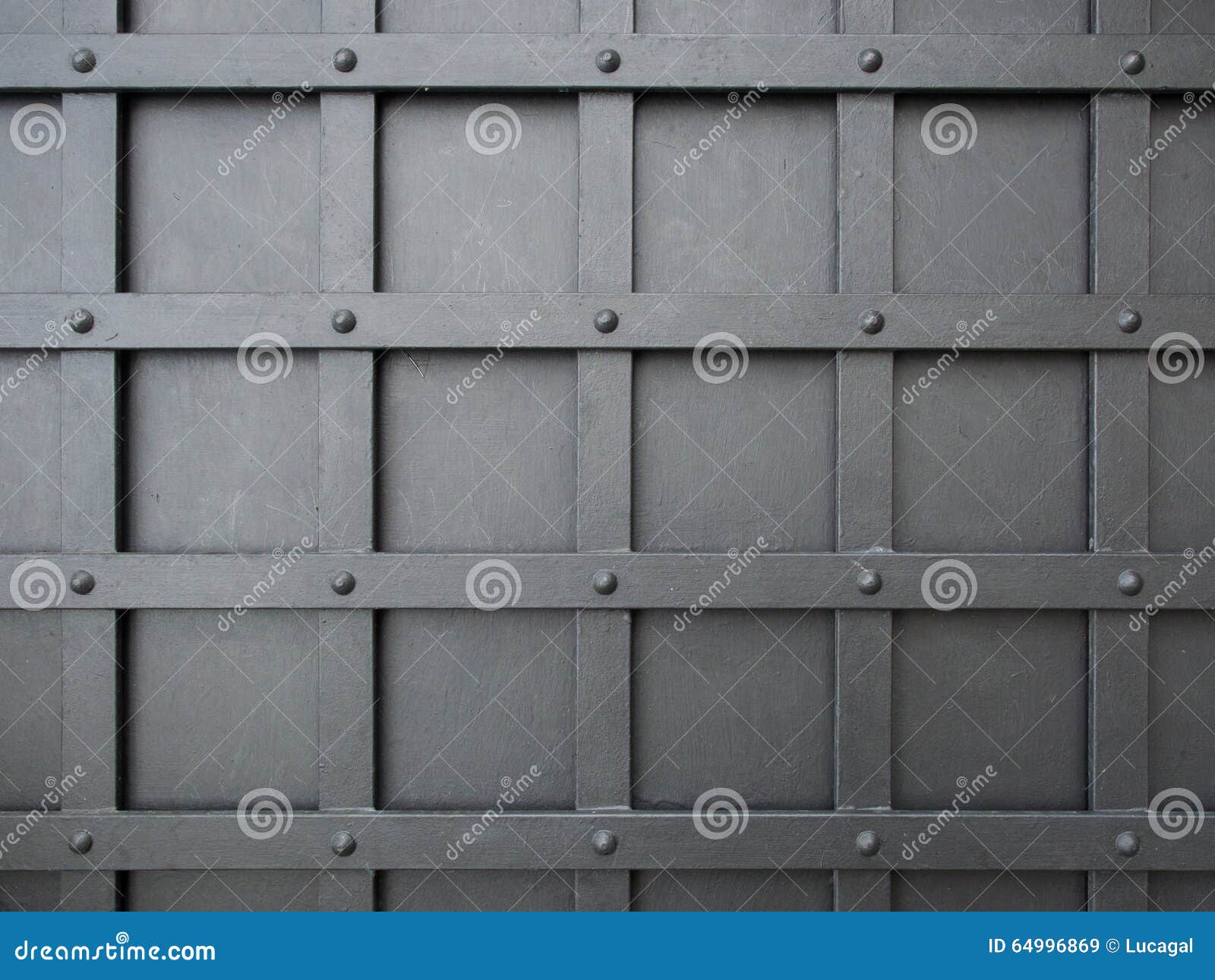 Pattern of Squares Grid on a Gray Iron Door Stock Image - Image of ...