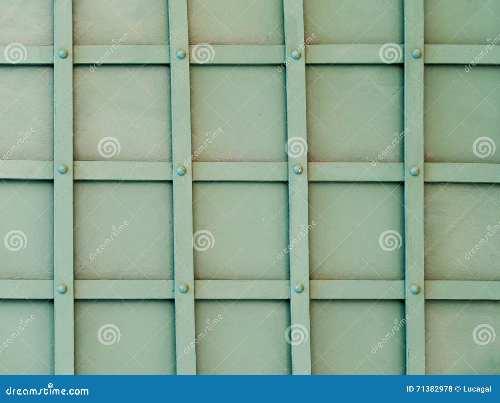Pattern of Squares Grid on a Green Iron Gate Stock Photo - Image of ...
