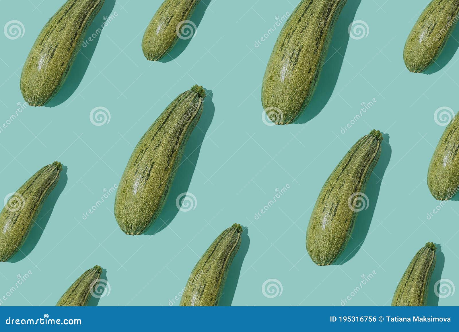 Pattern with Squash on Turquoise Background Stock Photo - Image of ...