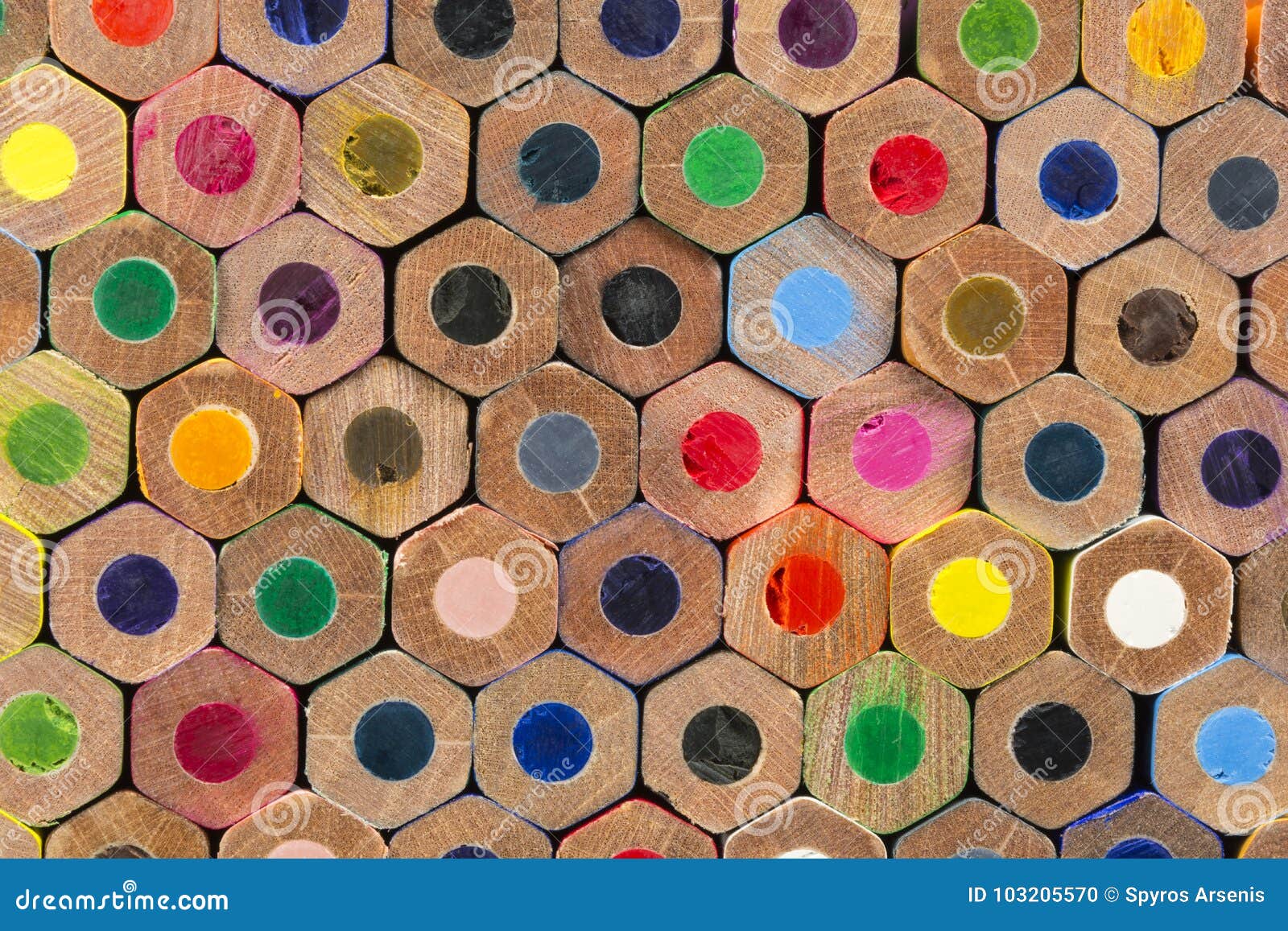 Pattern of Stacked Color Pencils, Close Up Stock Photo - Image of group ...