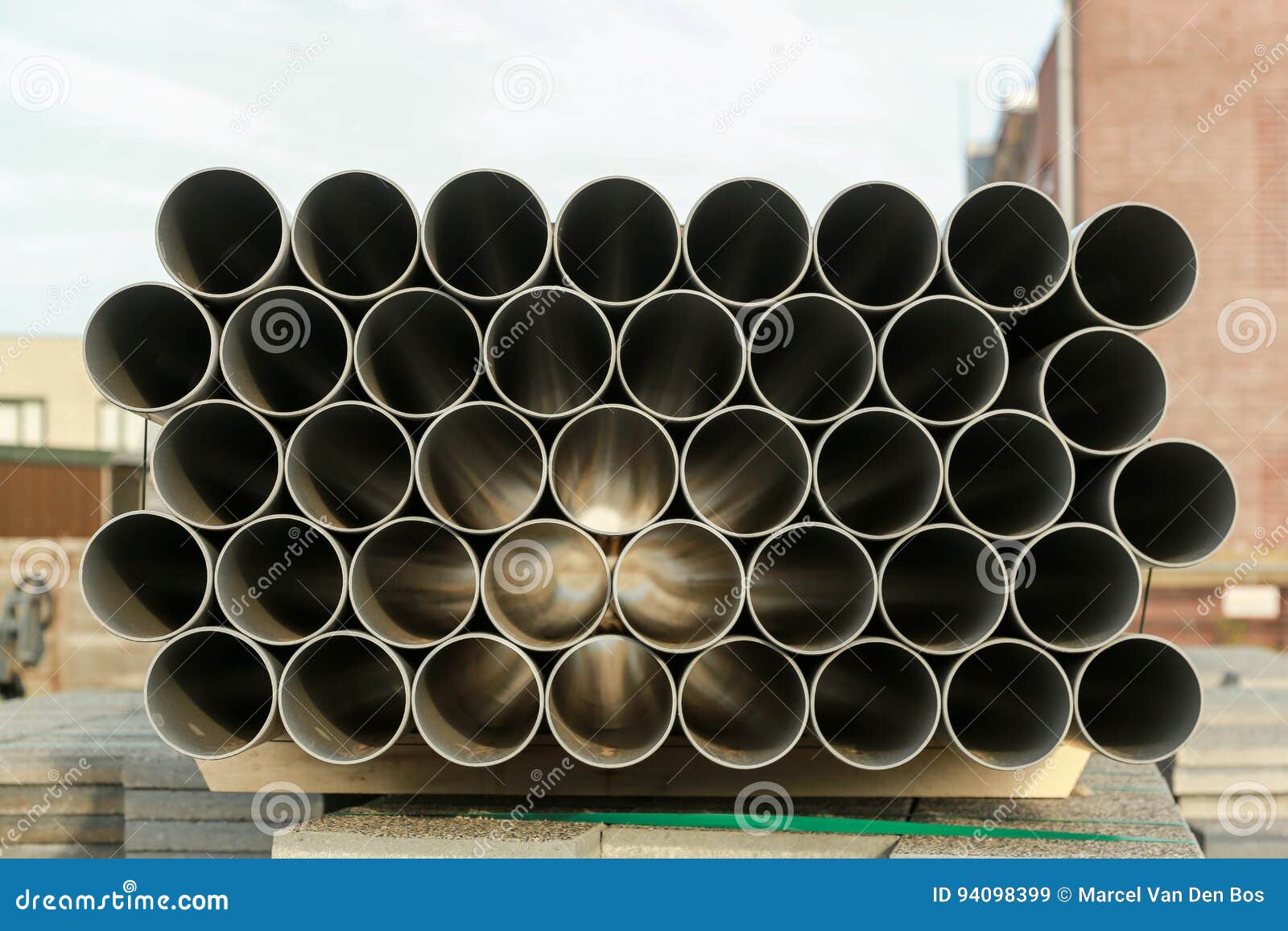 A Pattern of Stacked PVC Pipes Stock Image - Image of environment ...