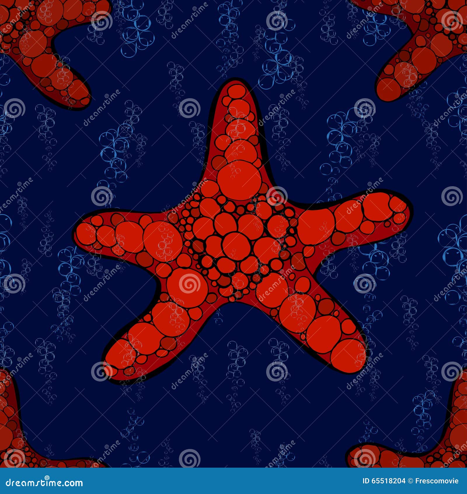 Pattern with starfish stock vector. Illustration of element - 65518204
