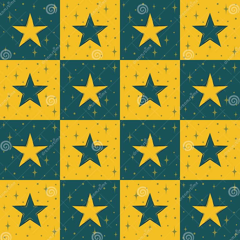 Pattern with Stars. Seamless Pattern with the Image of Blue and Yellow ...