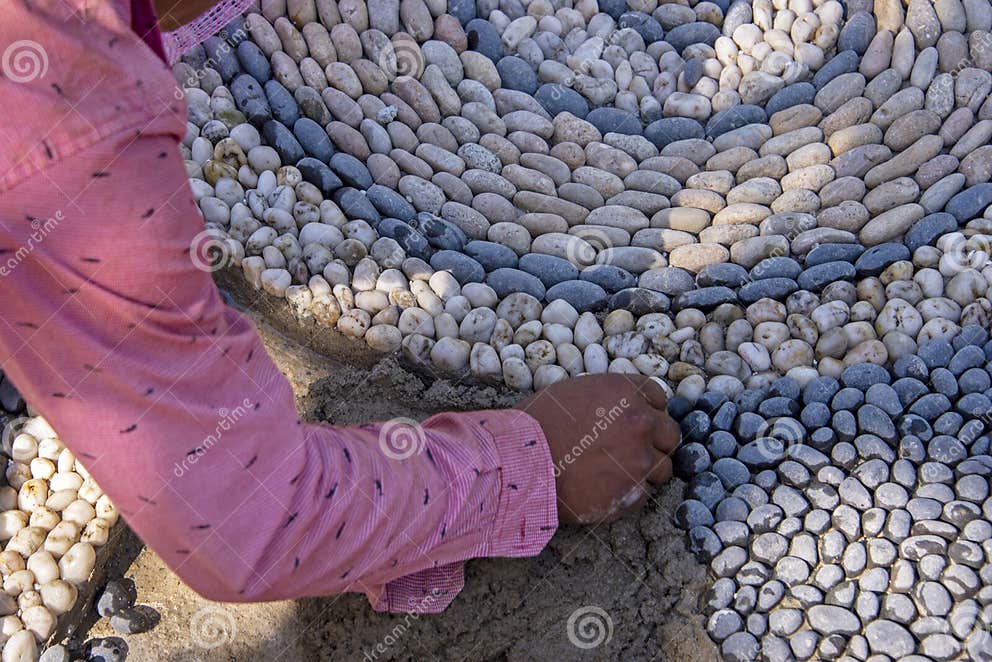 Pattern of stone pebbles stock image. Image of shape - 156808133