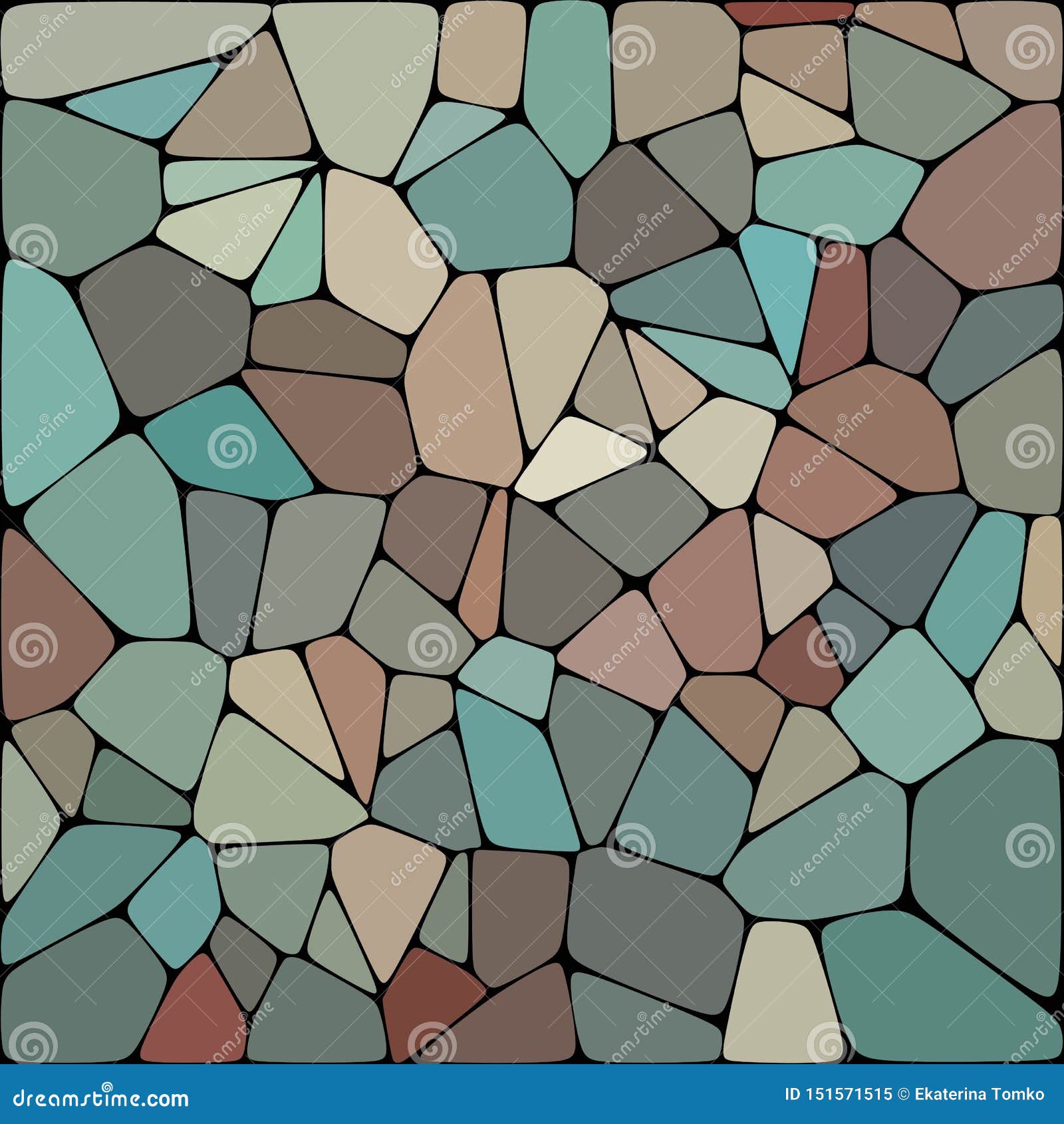 Pattern with Stones. Vector Background with Smooth Pebble ...