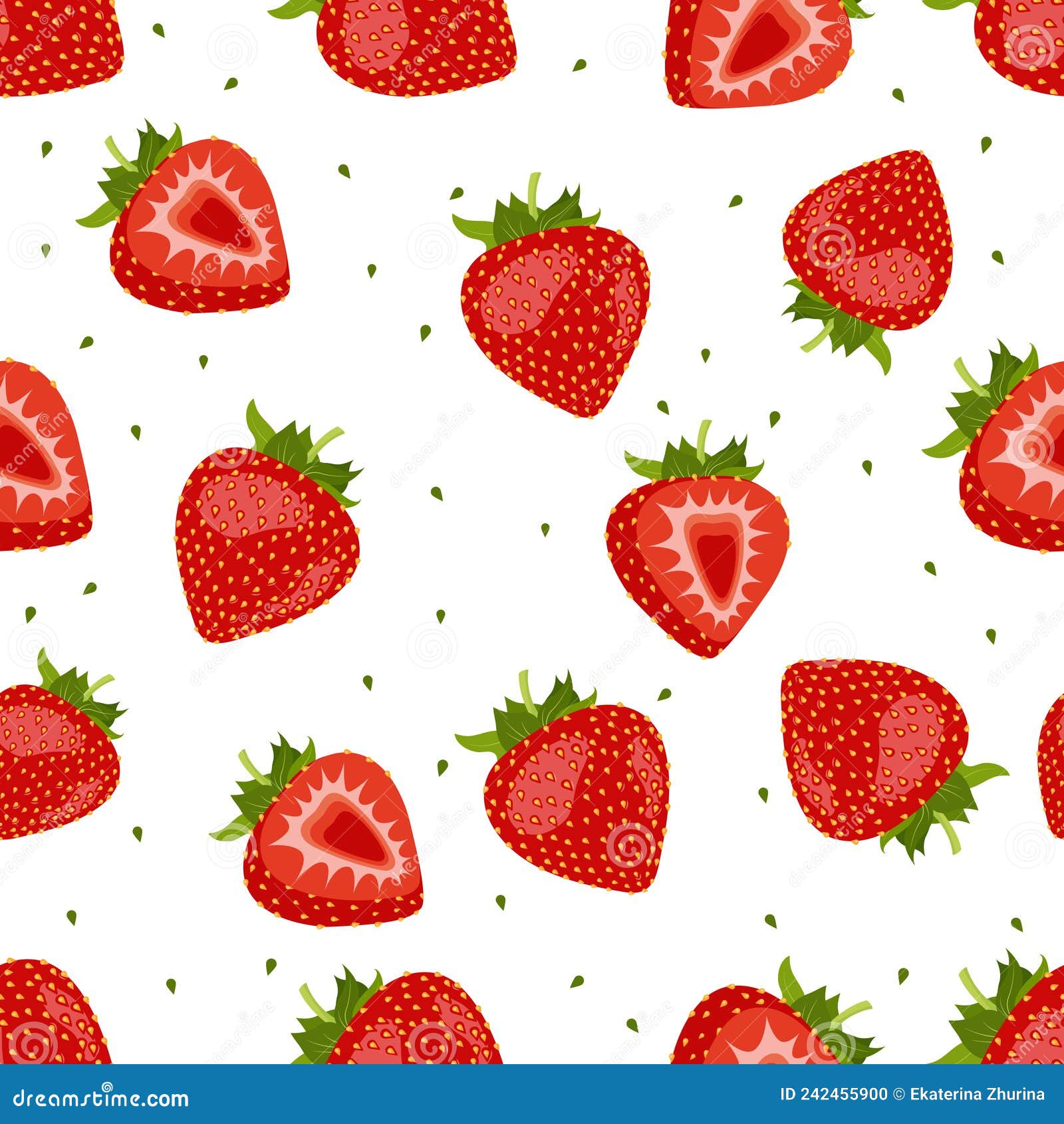 Pattern with Strawberries on a White Background Stock Vector ...