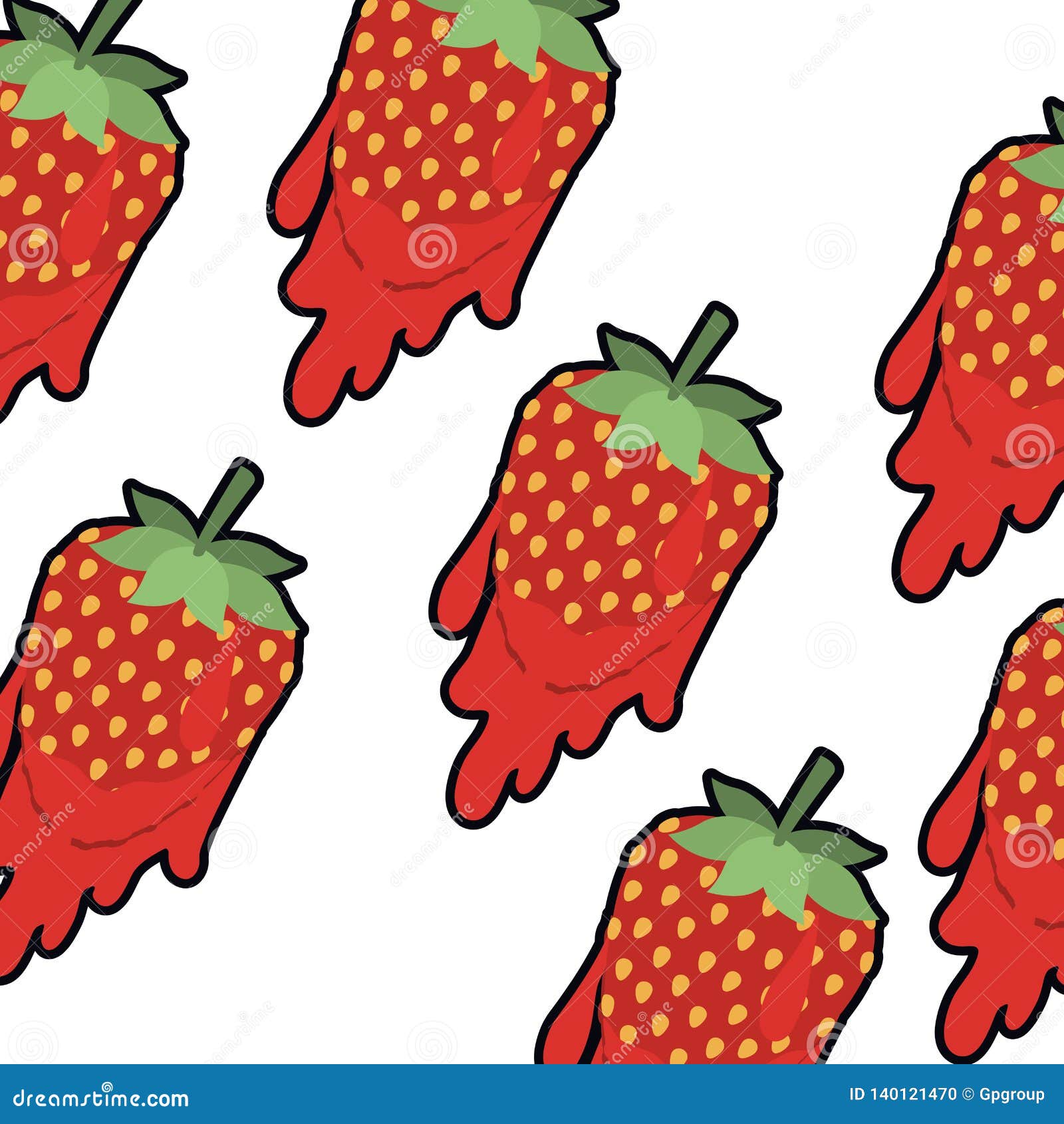 Pattern Strawberry Dripping Isolated Icon Stock Vector - Illustration ...